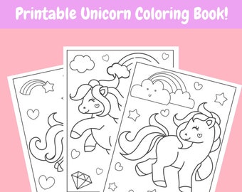 35-page Printable Unicorn Colouring Pages - Etsy