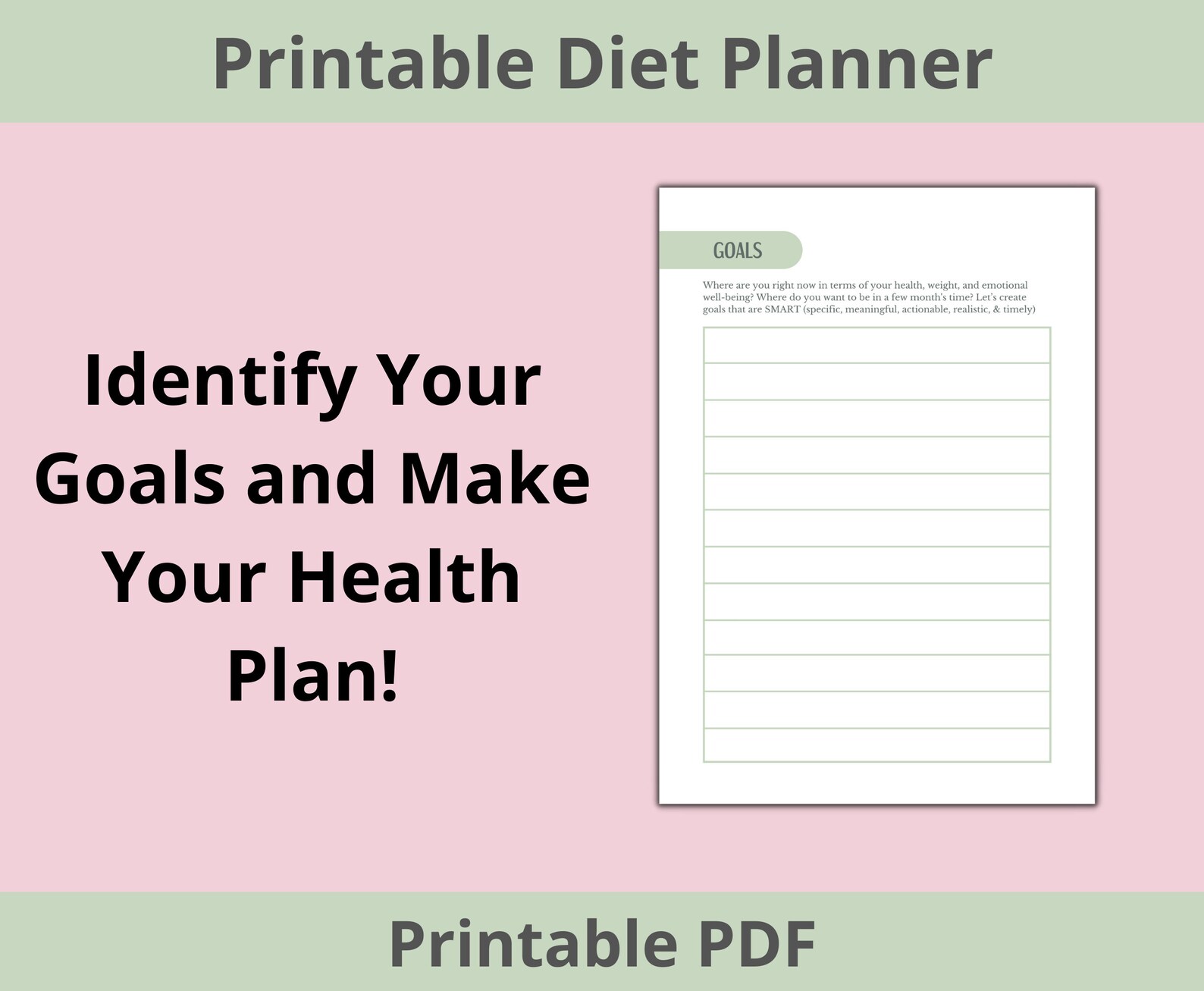 Printable Diet Planner Workout Tracker Meal Plan Fitness - Etsy