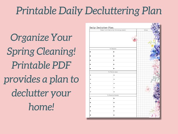 Printable Daily Declutter Plan Minimalism Plan Life - Etsy