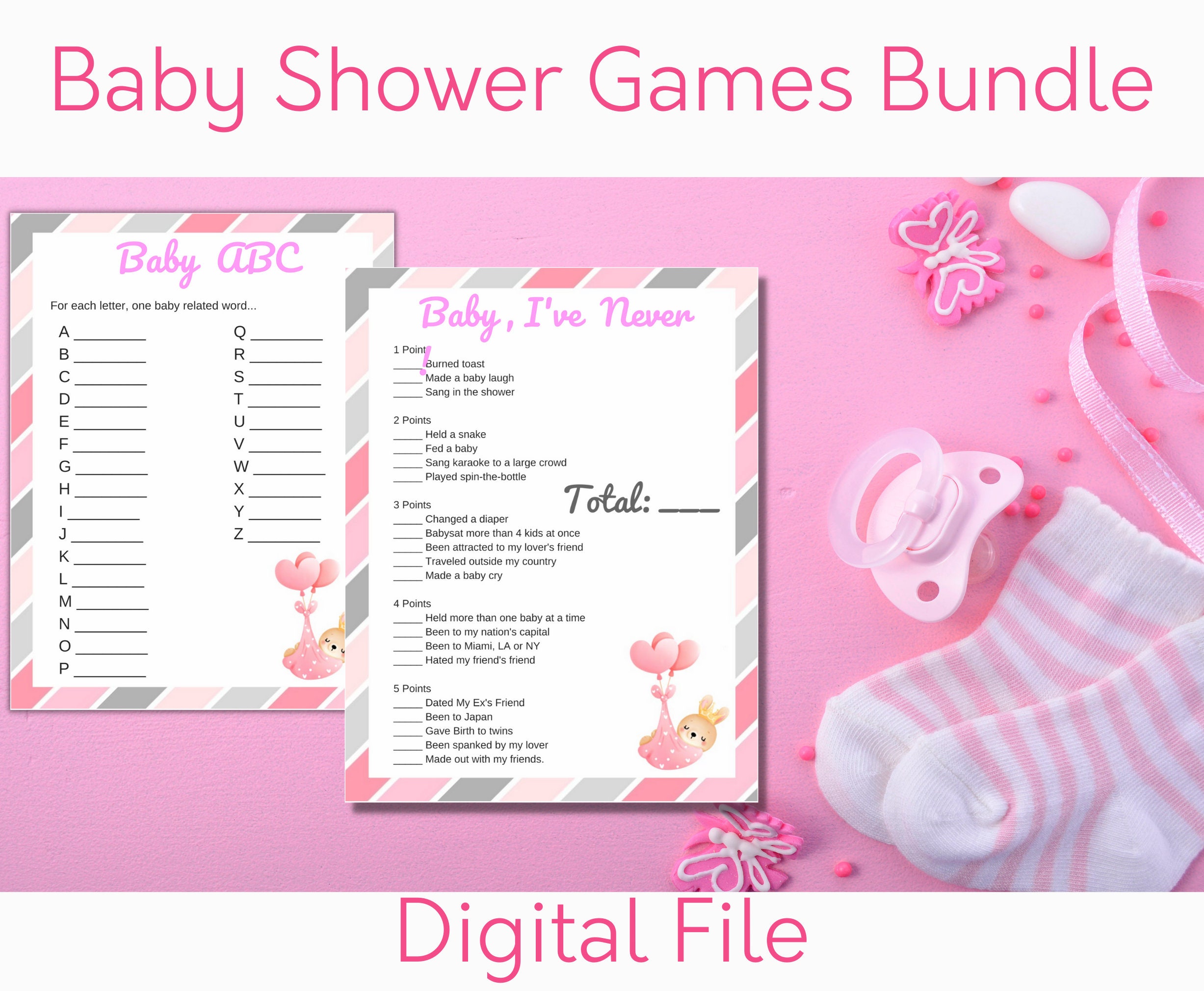 Baby Shower Games Printable Bundle Game Package Party Games - Etsy