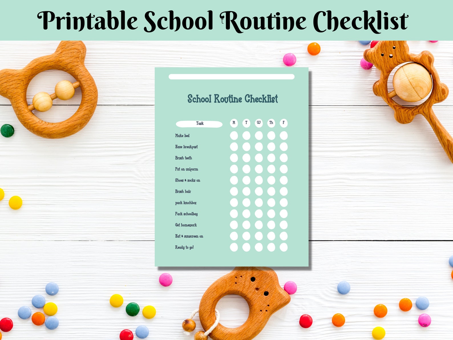 Daily School Routine Printable Checklist Homeschool - Etsy