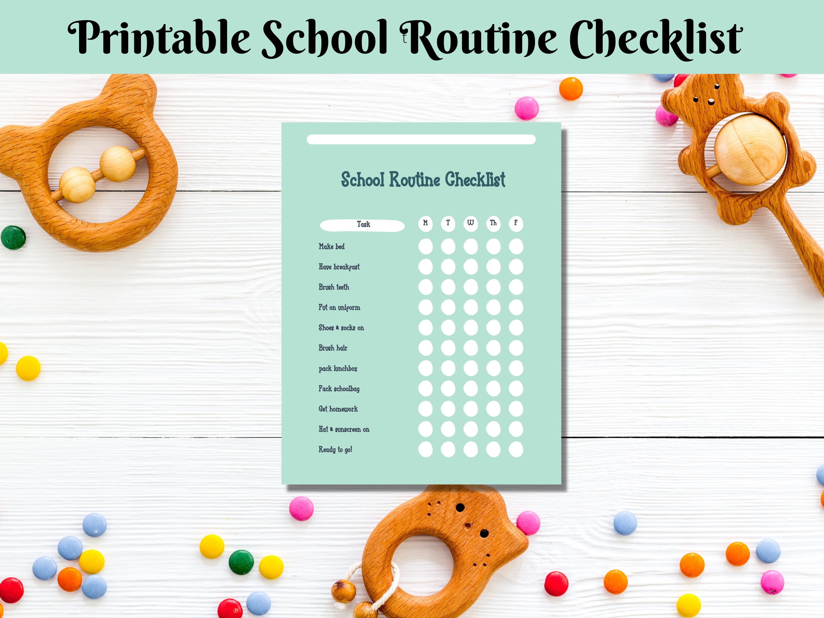 Daily School Routine Printable Checklist Homeschool - Etsy