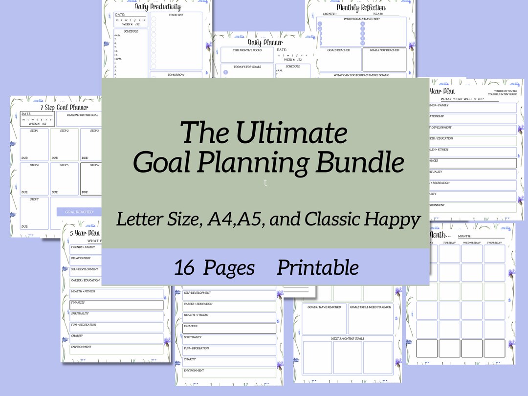 Ultimate Goal Planner Printable Bundle, Goal Digger Plan, Goal Tracker ...