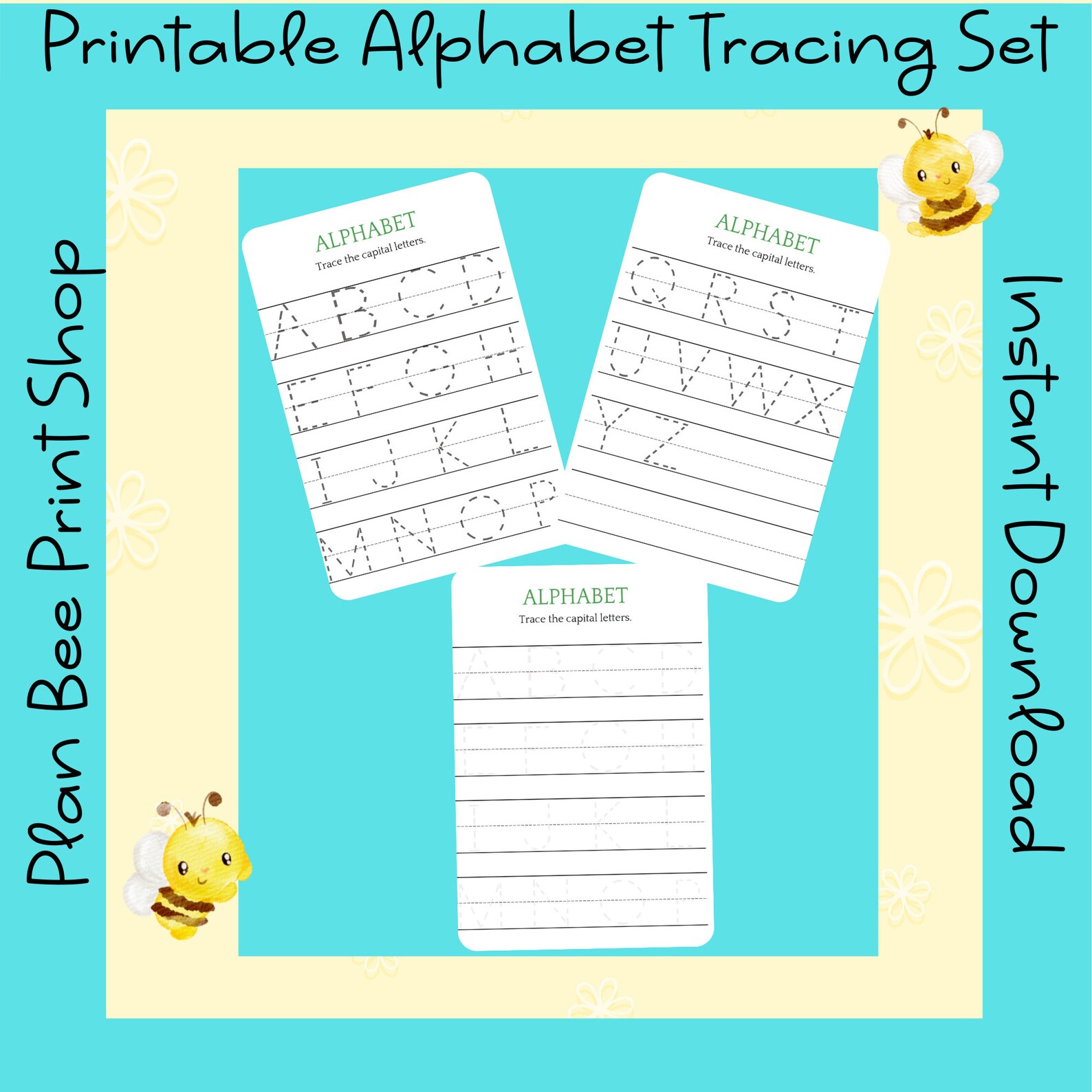 Printable Alphabet Writing Sheets Handwriting Practice - Etsy