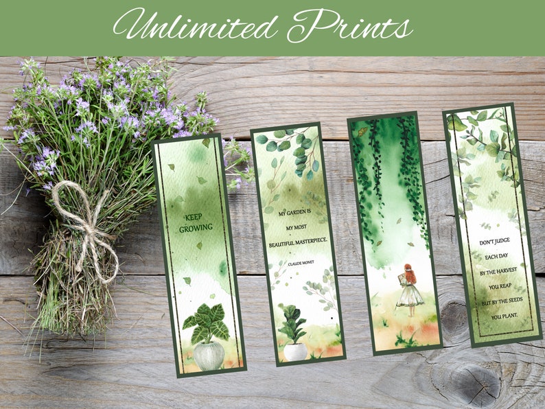 Watercolor Printable Bookmarks for Plant Lovers, Gift for Plant Lover ...