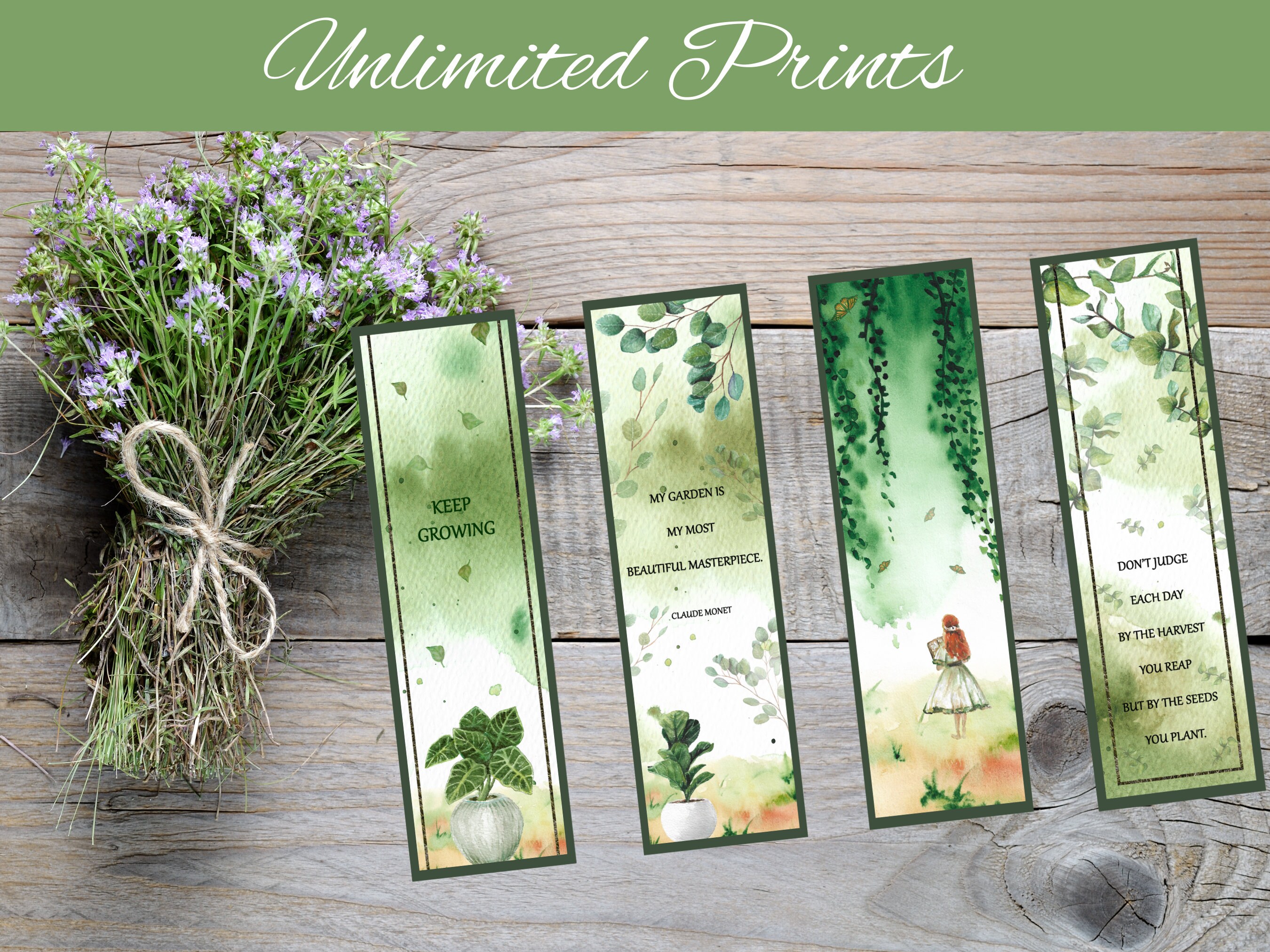 Watercolor Printable Bookmarks for Plant Lovers, Gift for Plant Lover ...