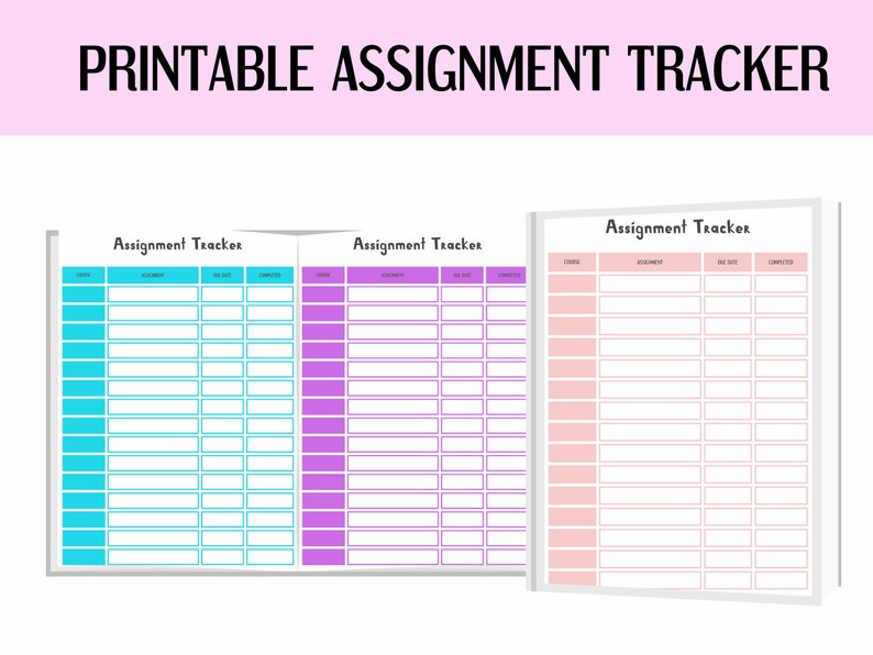 Printable Assignment Tracker Homework Tracker Deadline - Etsy