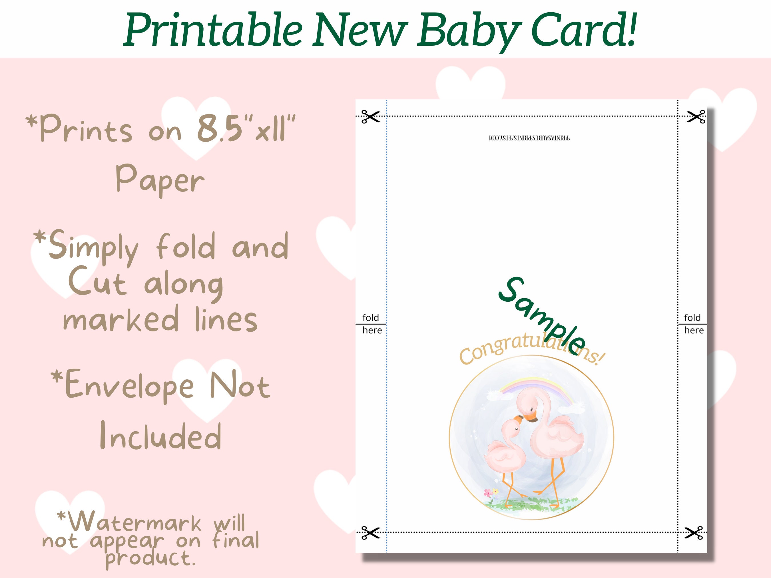 Congratulations Printable Card New Baby Card Baby Shower - Etsy