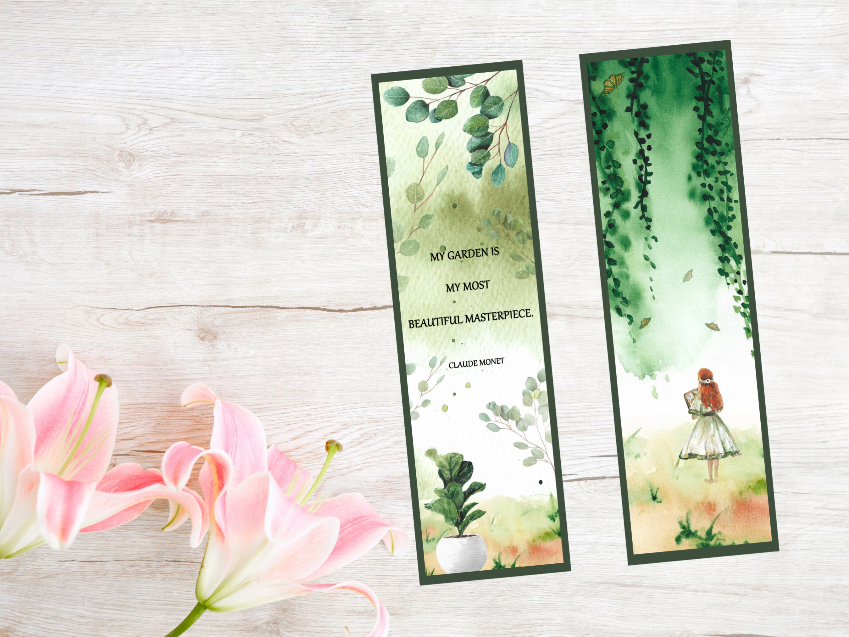 Watercolor Printable Bookmarks for Plant Lovers, Gift for Plant Lover ...