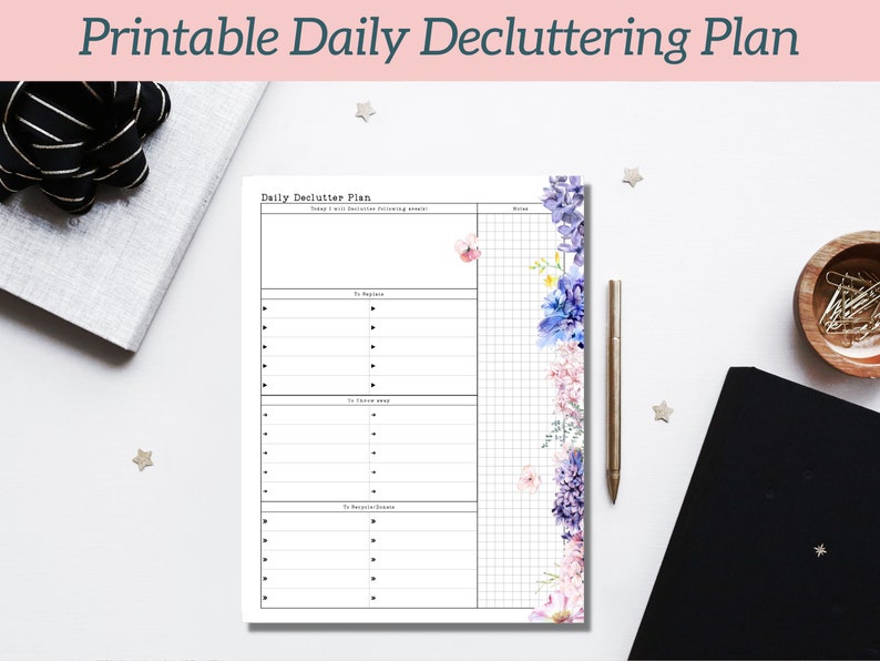 Printable Daily Declutter Plan, Minimalism Plan, Life Organizer ...
