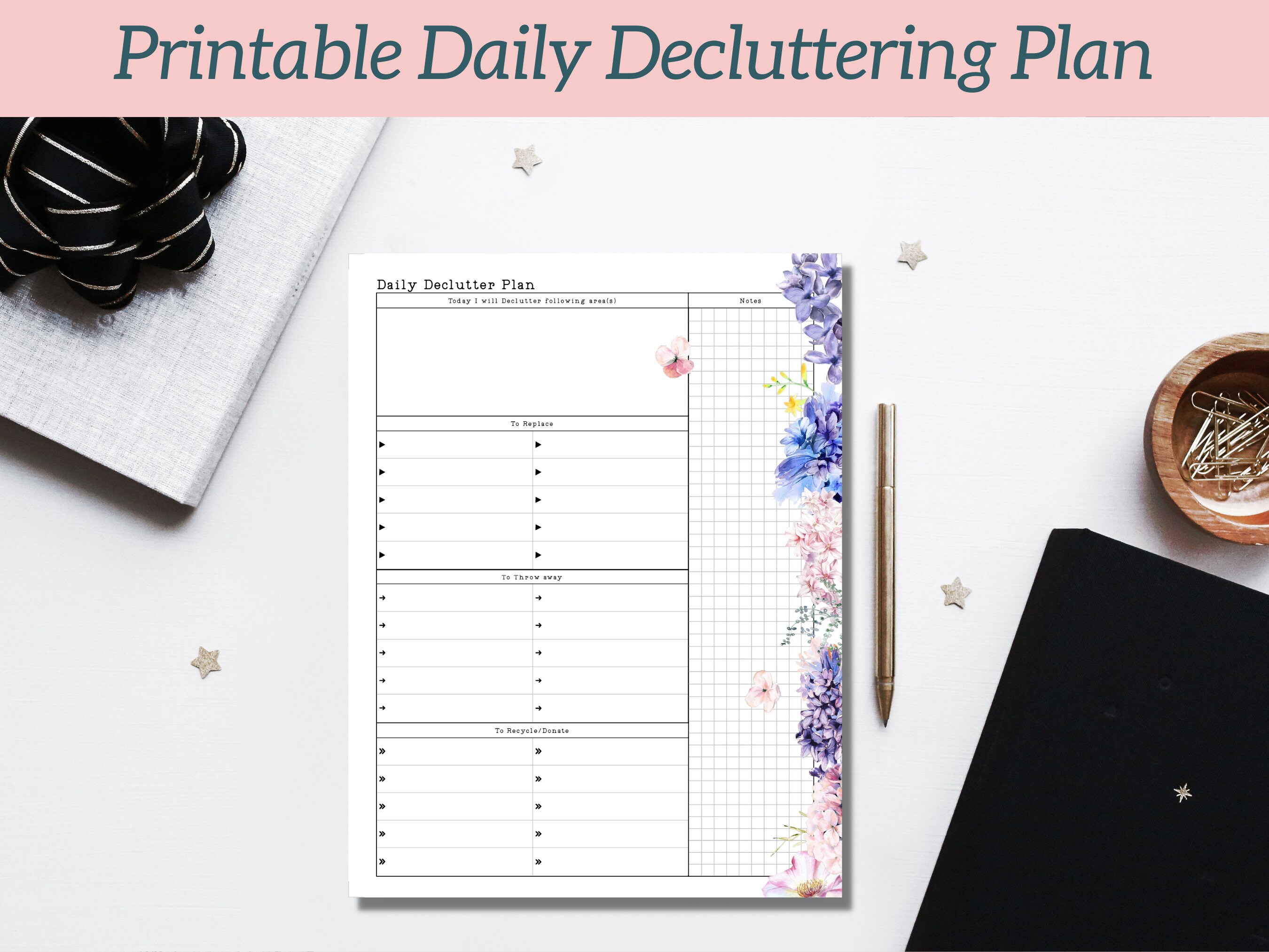 Printable Daily Declutter Plan, Minimalism Plan, Life Organizer ...