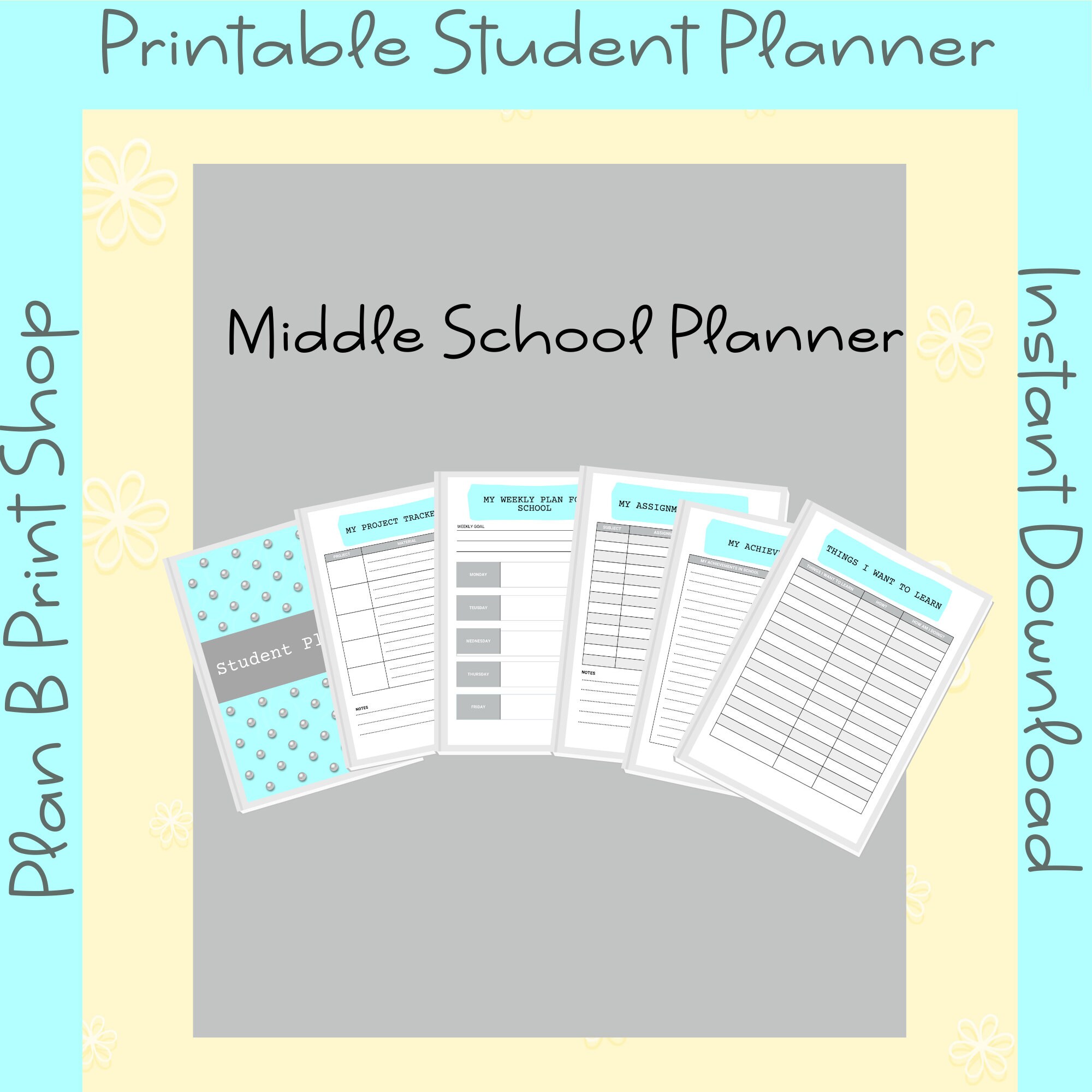 Printable Middle School Student Planner Homeschool Planner - Etsy España