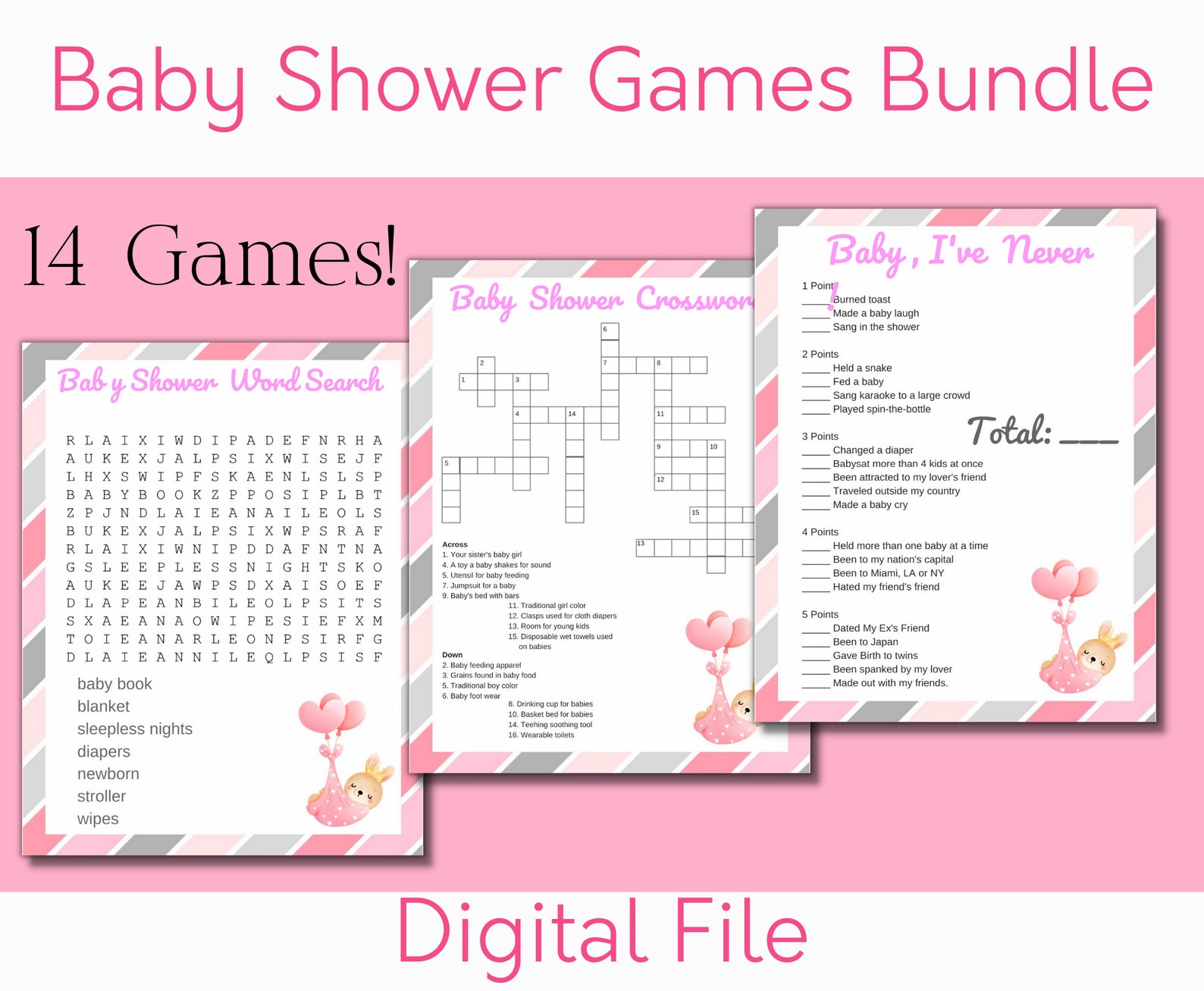 Baby Shower Games Printable Bundle Game Package Party Games - Etsy