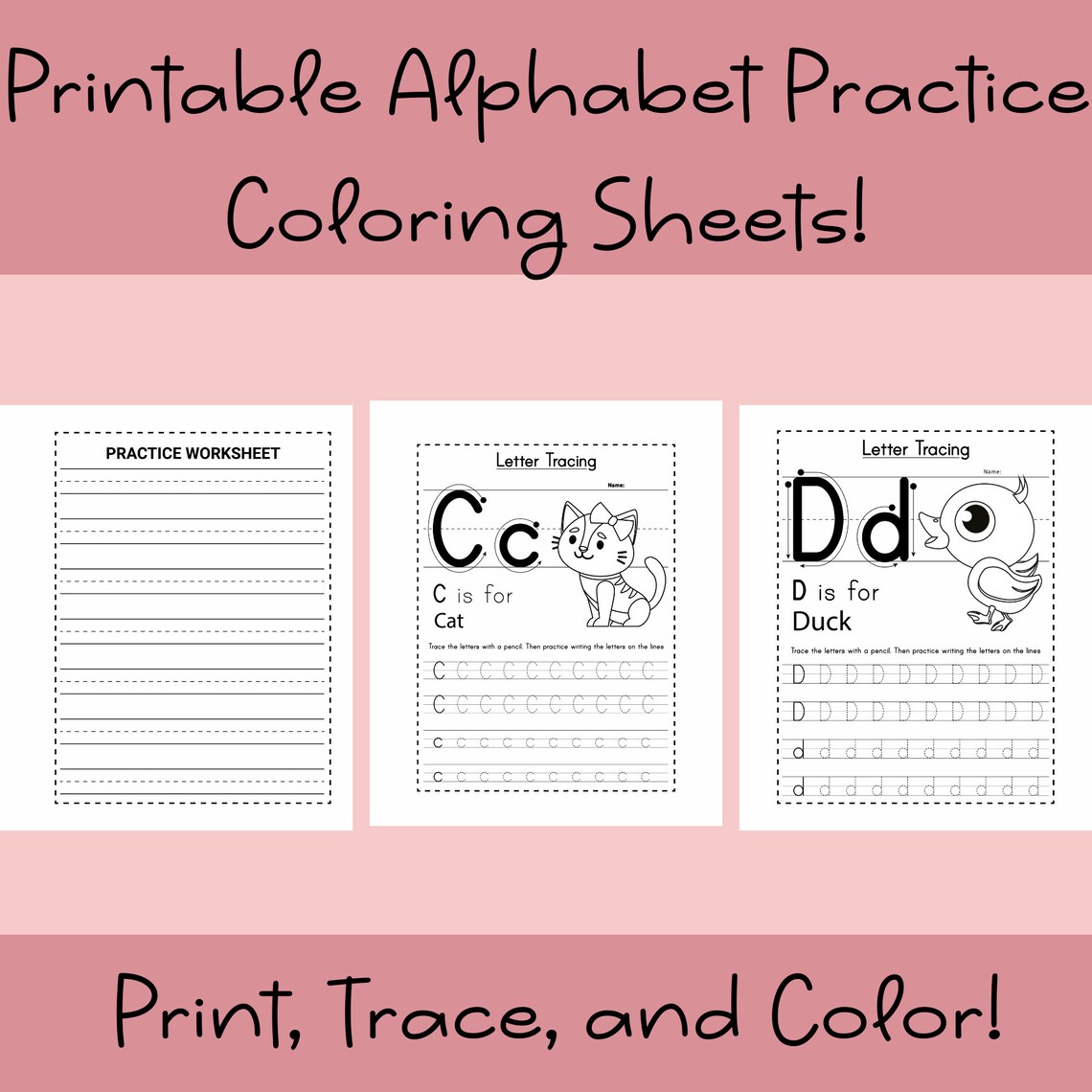 Printable Letter Tracing Book Handwriting Practice - Etsy