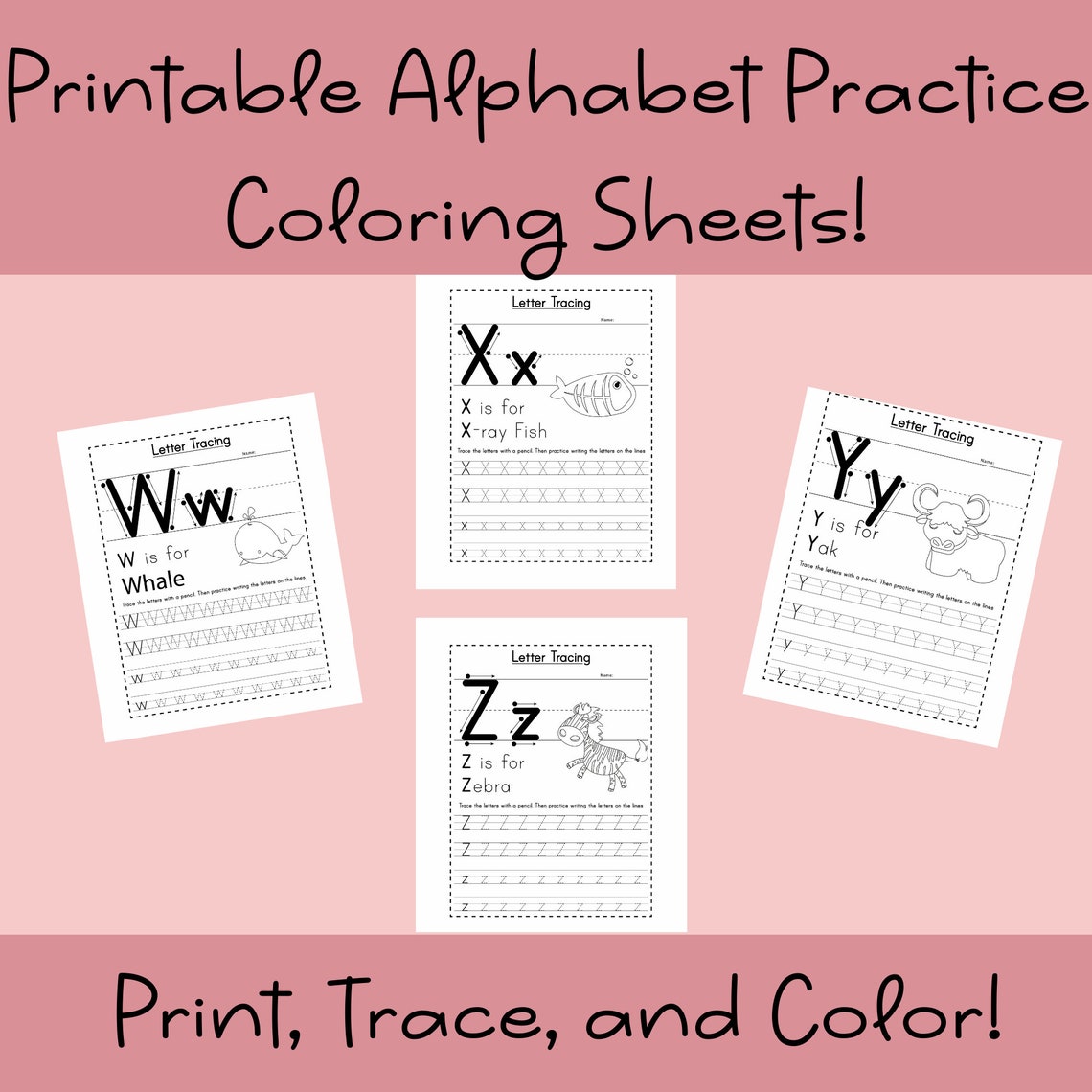 Printable Letter Tracing Book Handwriting Practice - Etsy