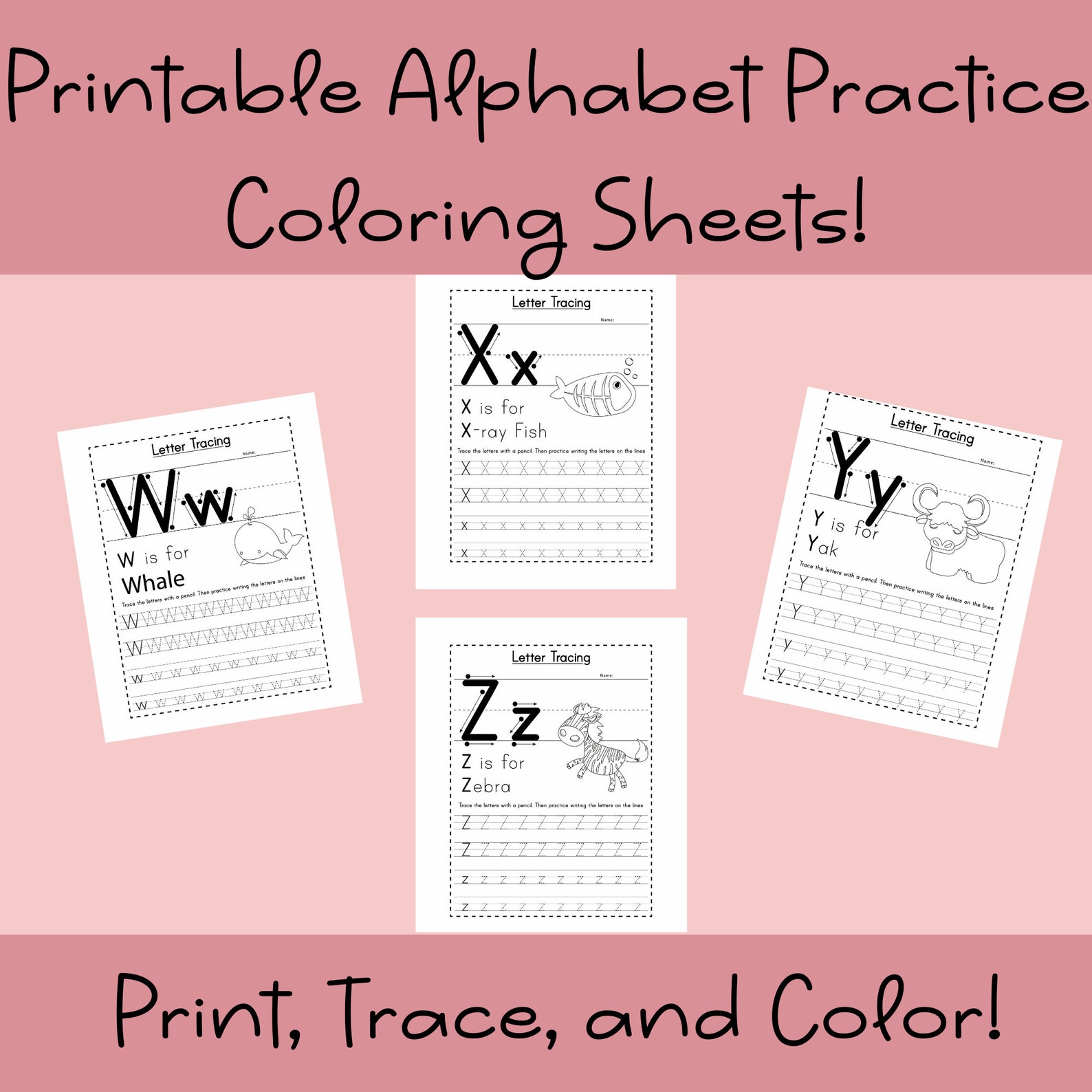 Printable Letter Tracing Book Handwriting Practice - Etsy