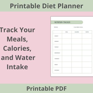 Printable Diet Planner Workout Tracker Meal Plan Fitness - Etsy