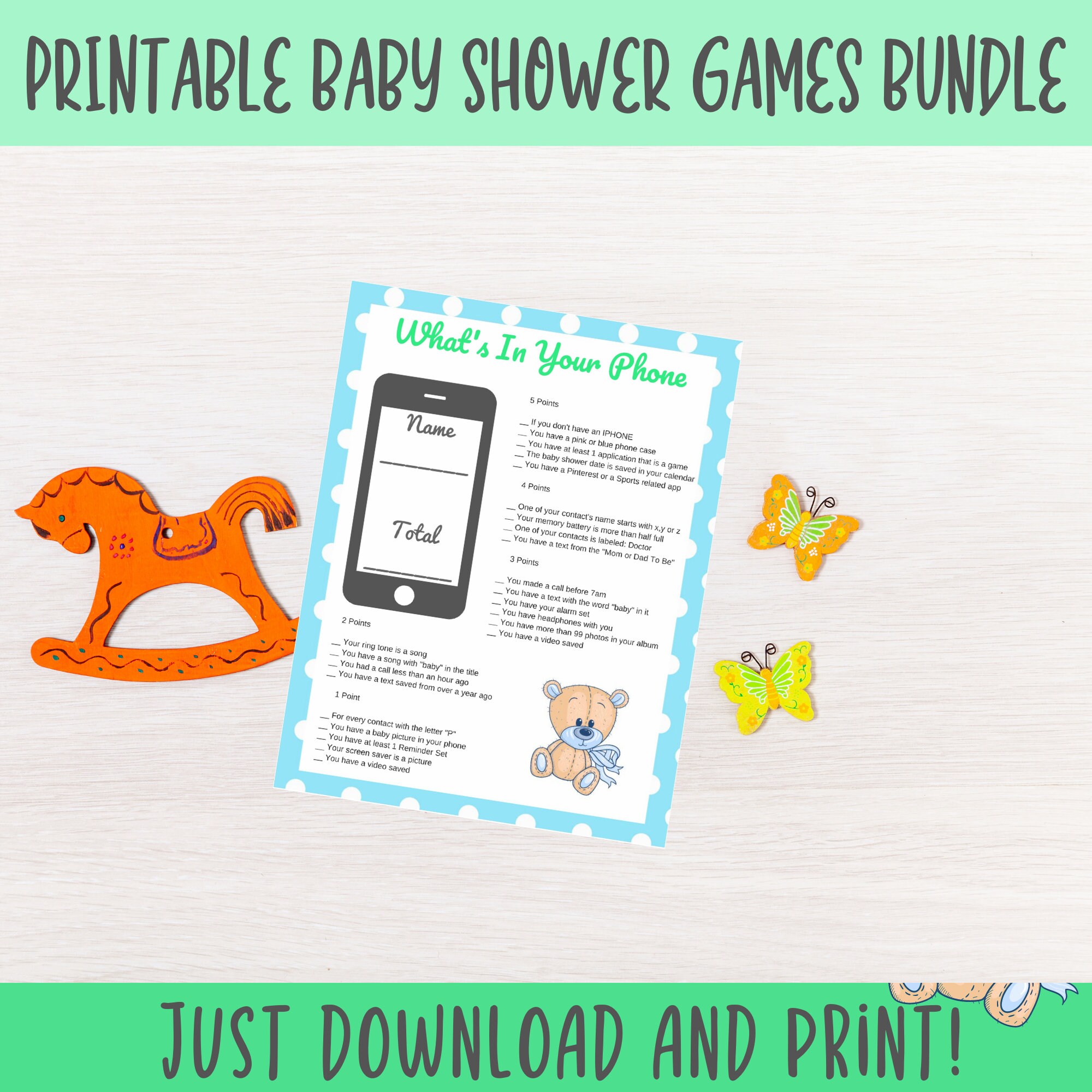 Printable Baby Shower Games Bundle Baby Shower Activity Game - Etsy