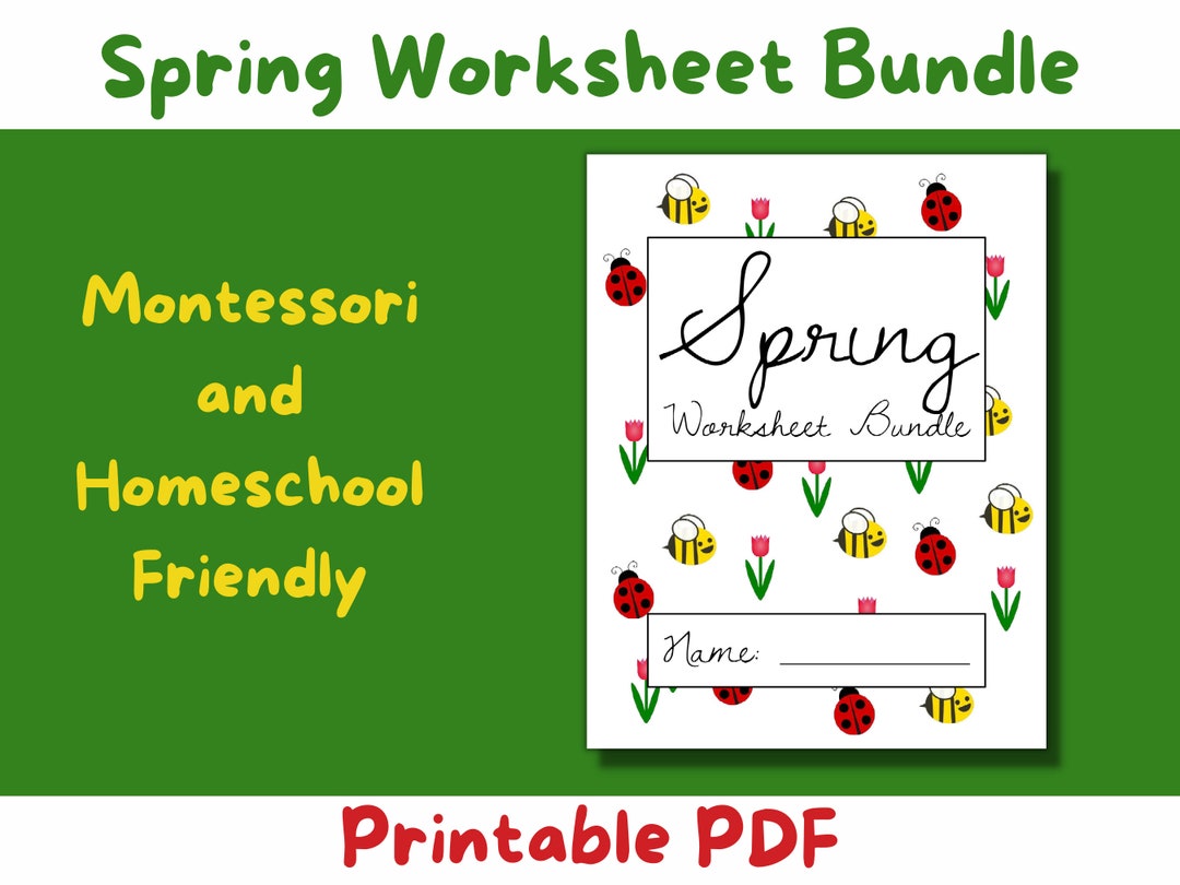 Printable Spring Activities Learning Pack for Kids Montessori - Etsy