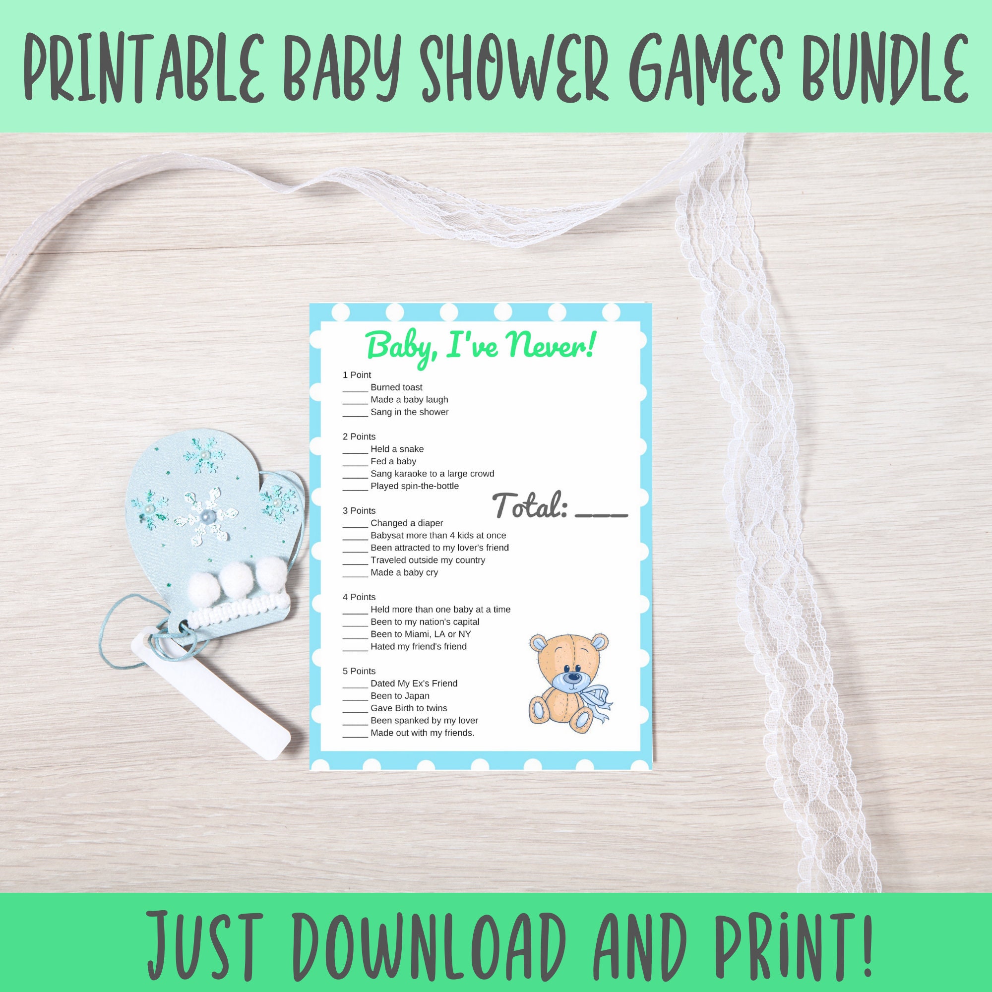 Printable Baby Shower Games Bundle Baby Shower Activity Game - Etsy