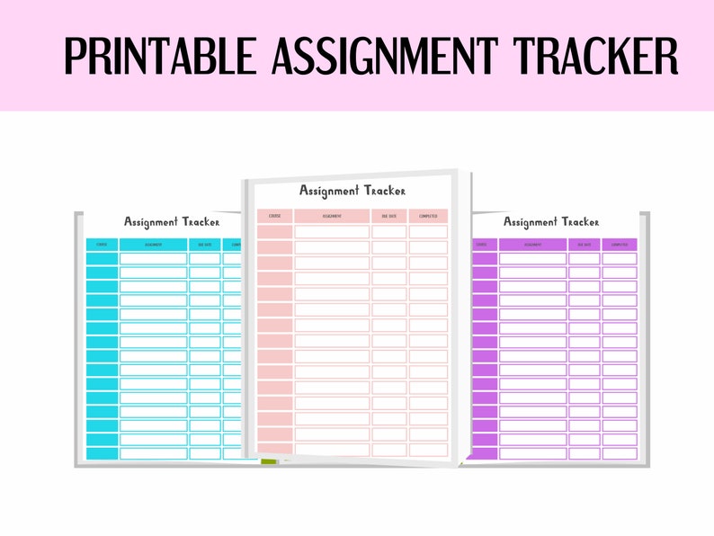 Printable Assignment Tracker Homework Tracker Deadline - Etsy