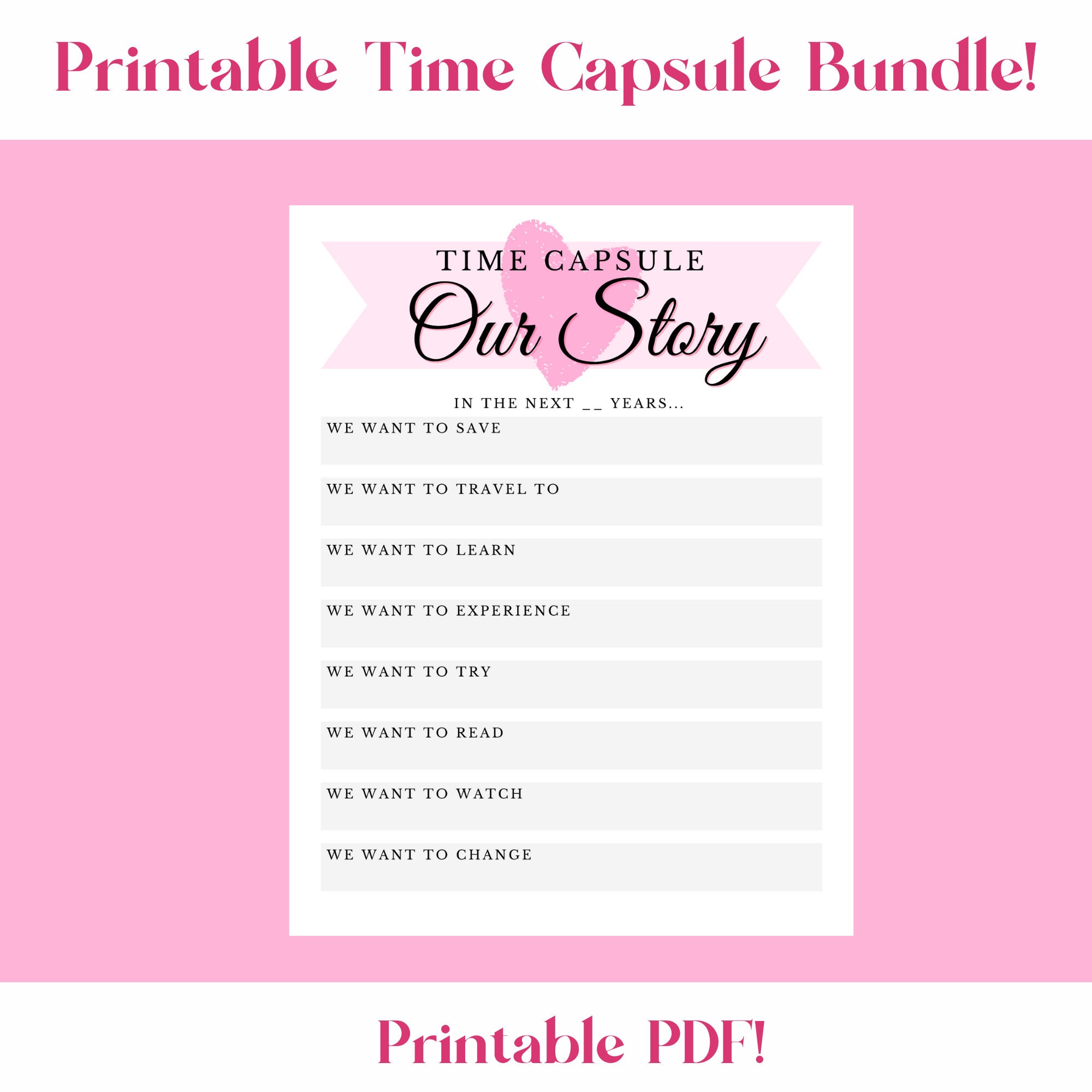 Our Story Couples Time Capsule Printable Date Night Idea - Etsy