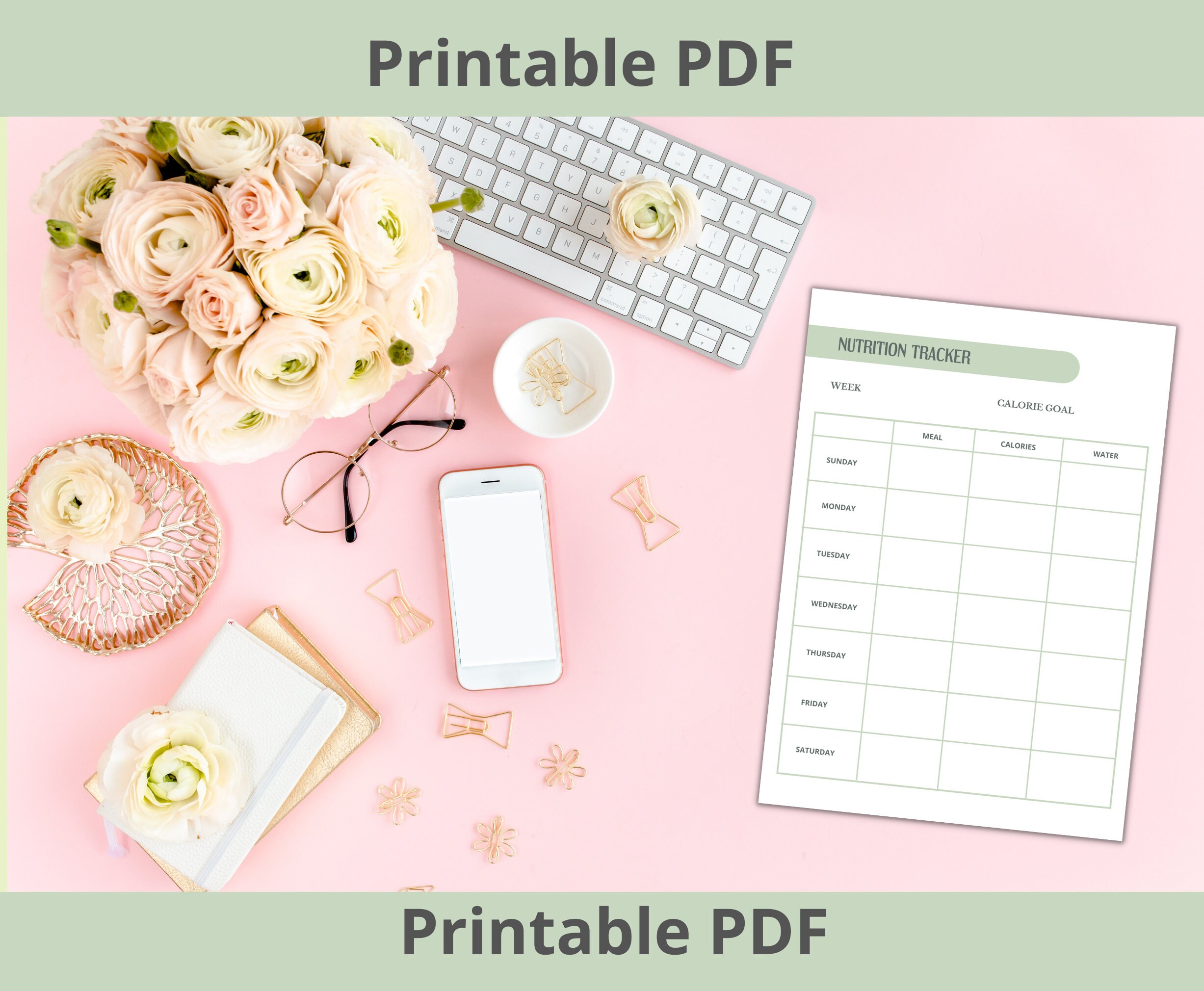 Printable Diet Planner Workout Tracker Meal Plan Fitness - Etsy