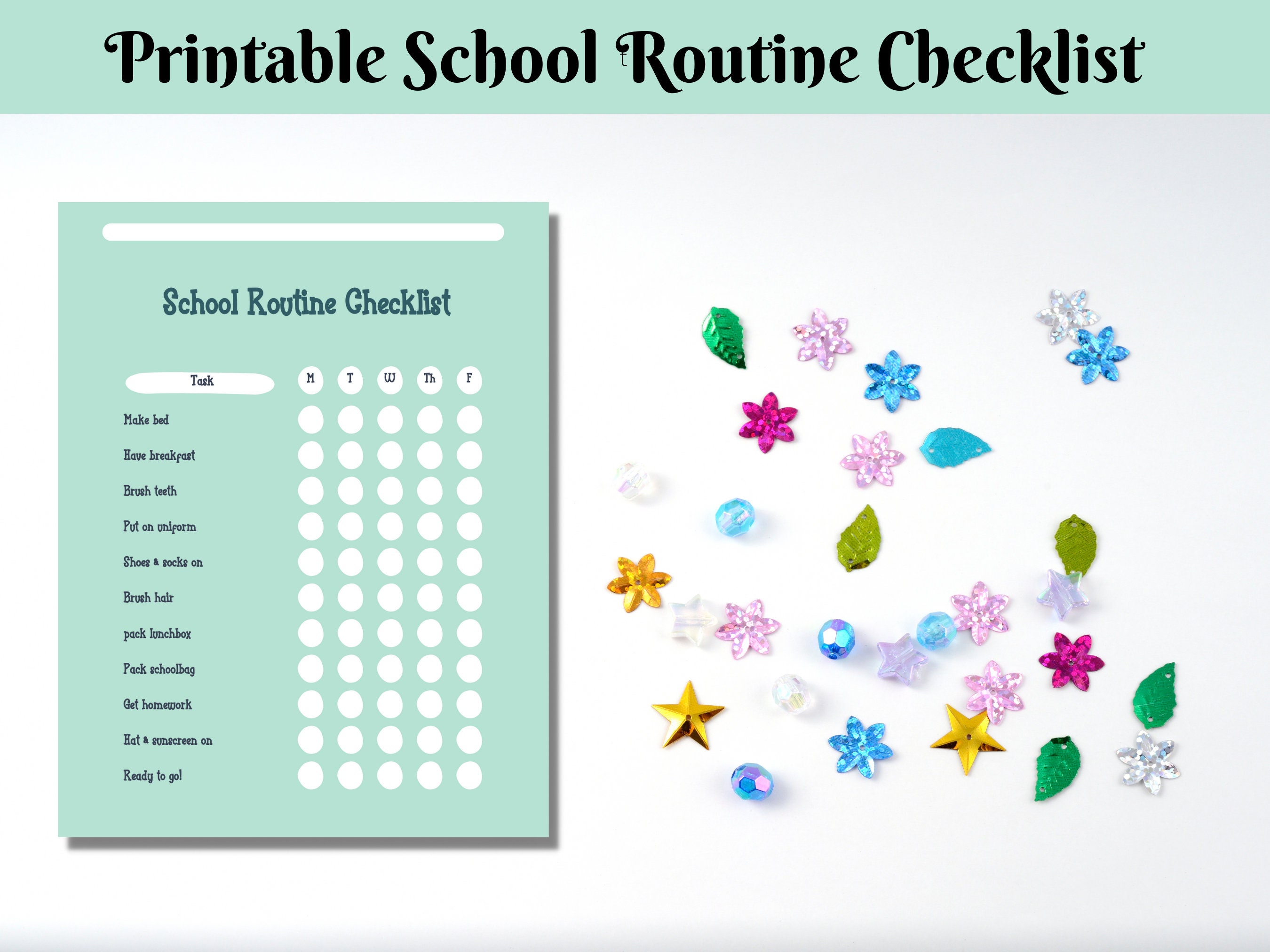 Daily School Routine Printable Checklist Homeschool - Etsy