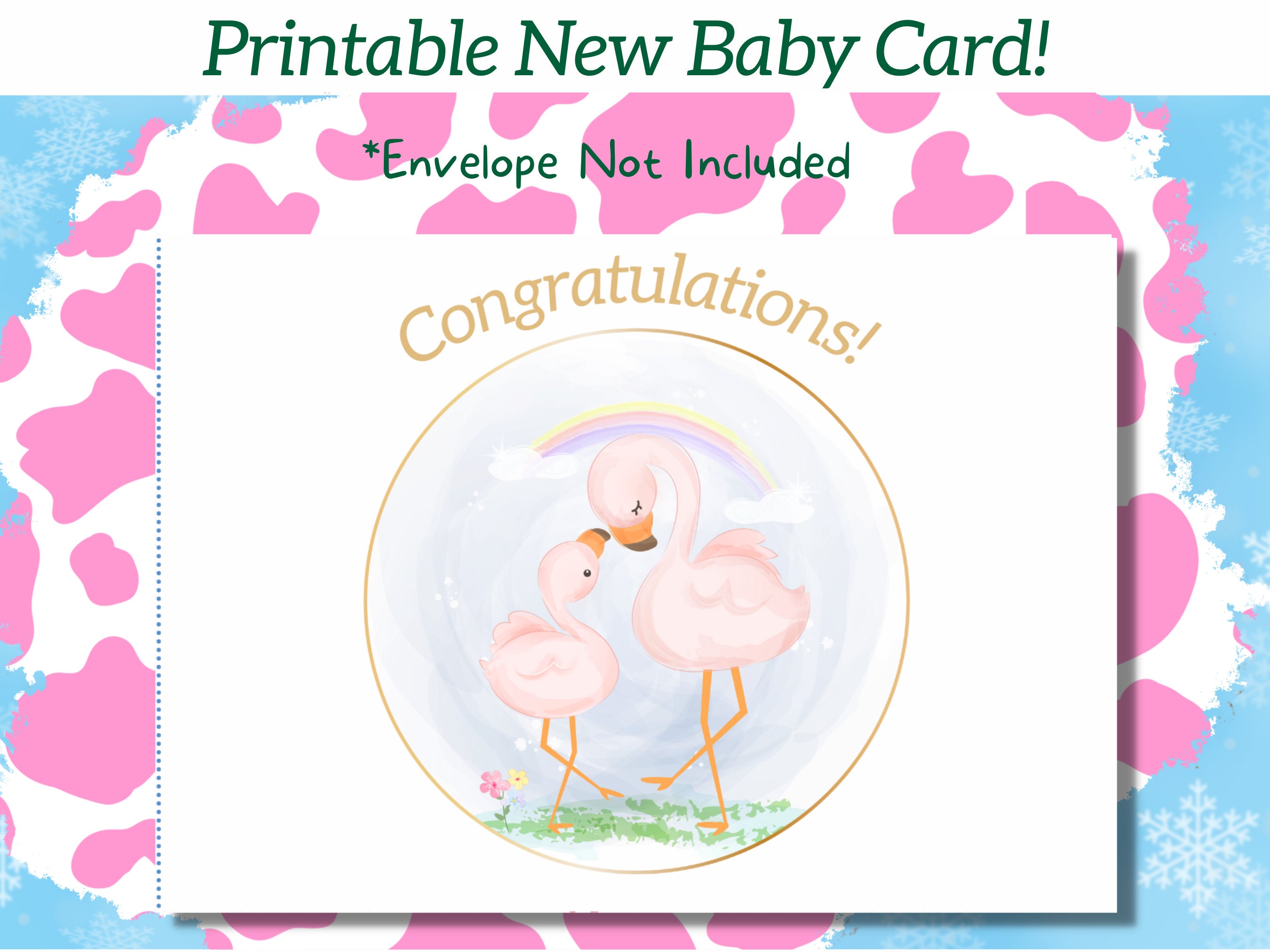 Congratulations Printable Card New Baby Card Baby Shower - Etsy
