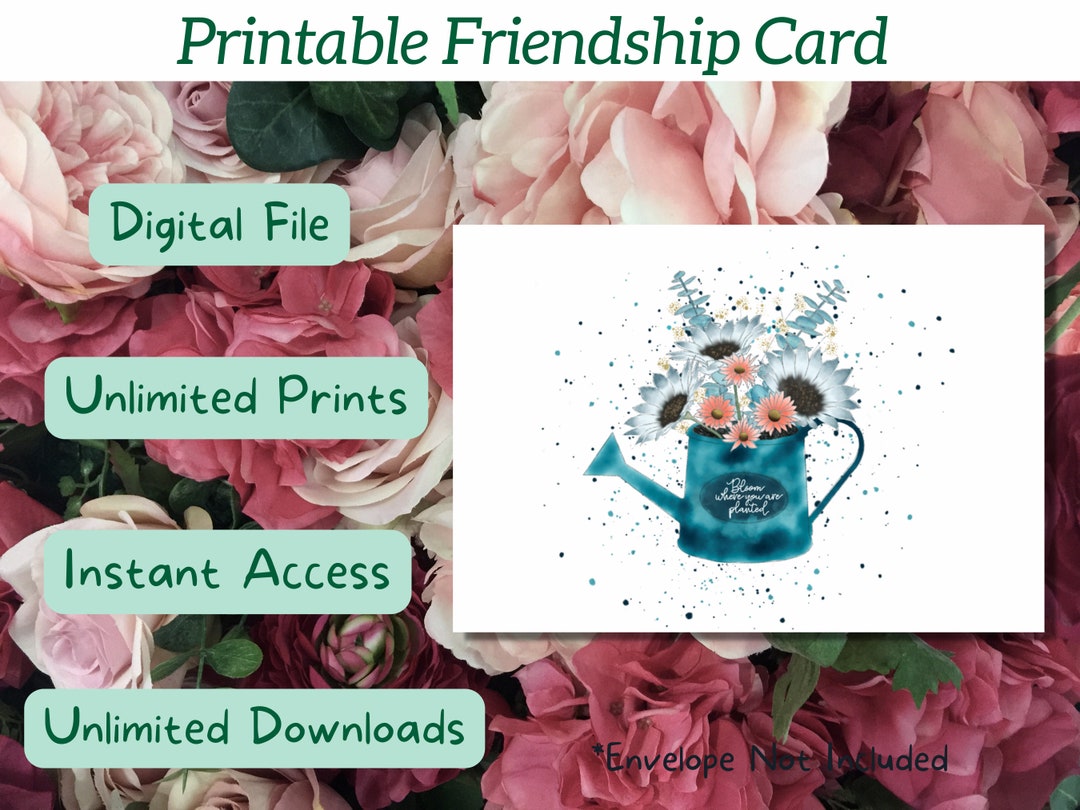 Encouragement Printable Card Inspirational Card Friendship - Etsy