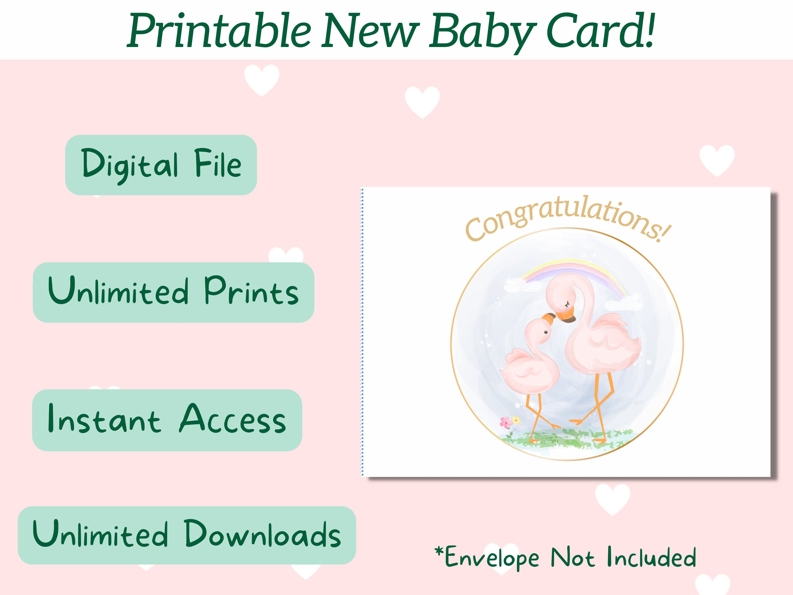 Congratulations Printable Card New Baby Card Baby Shower - Etsy