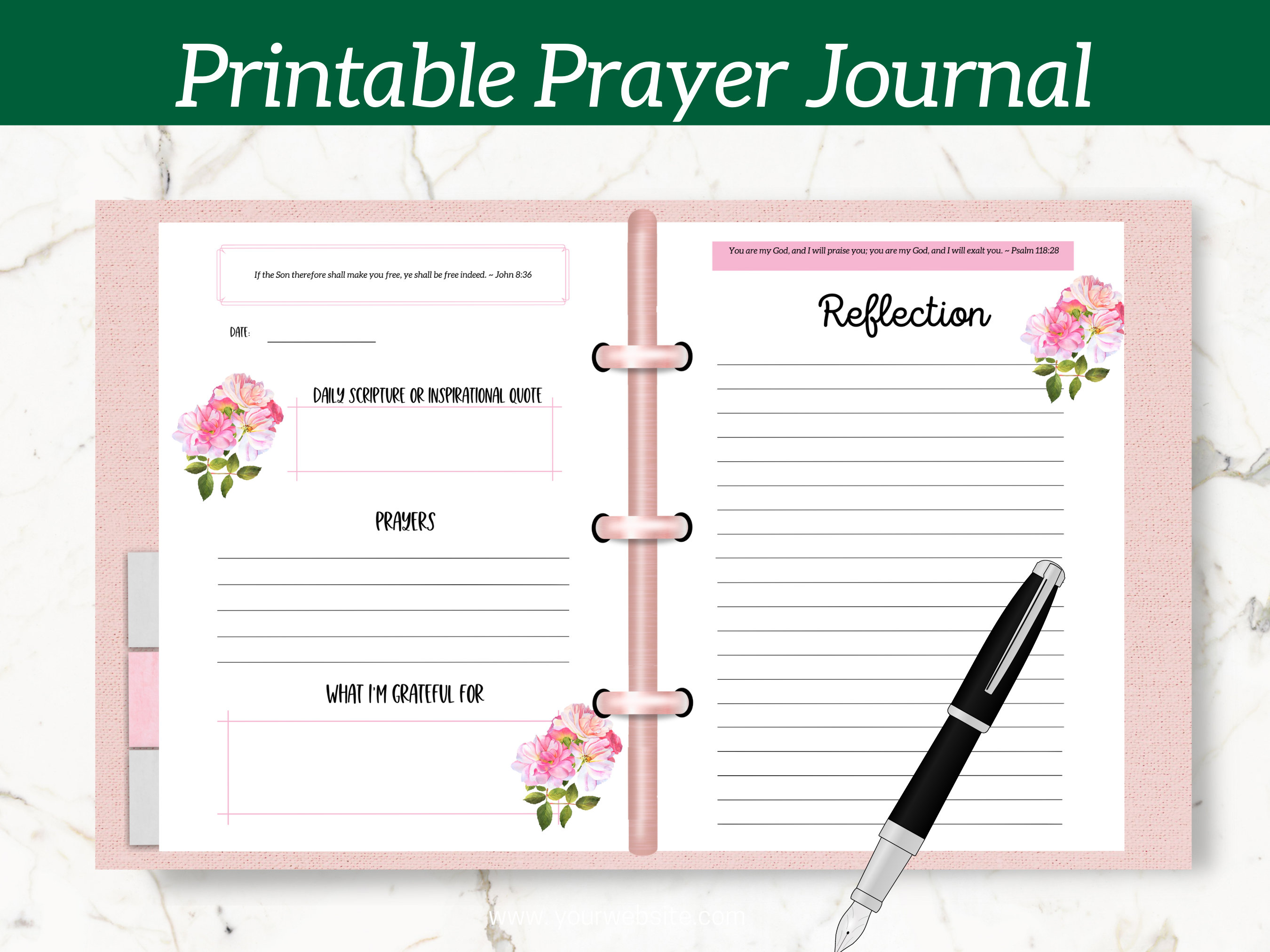 Printable Floral Prayer Journal Christian Planner Bible - Etsy