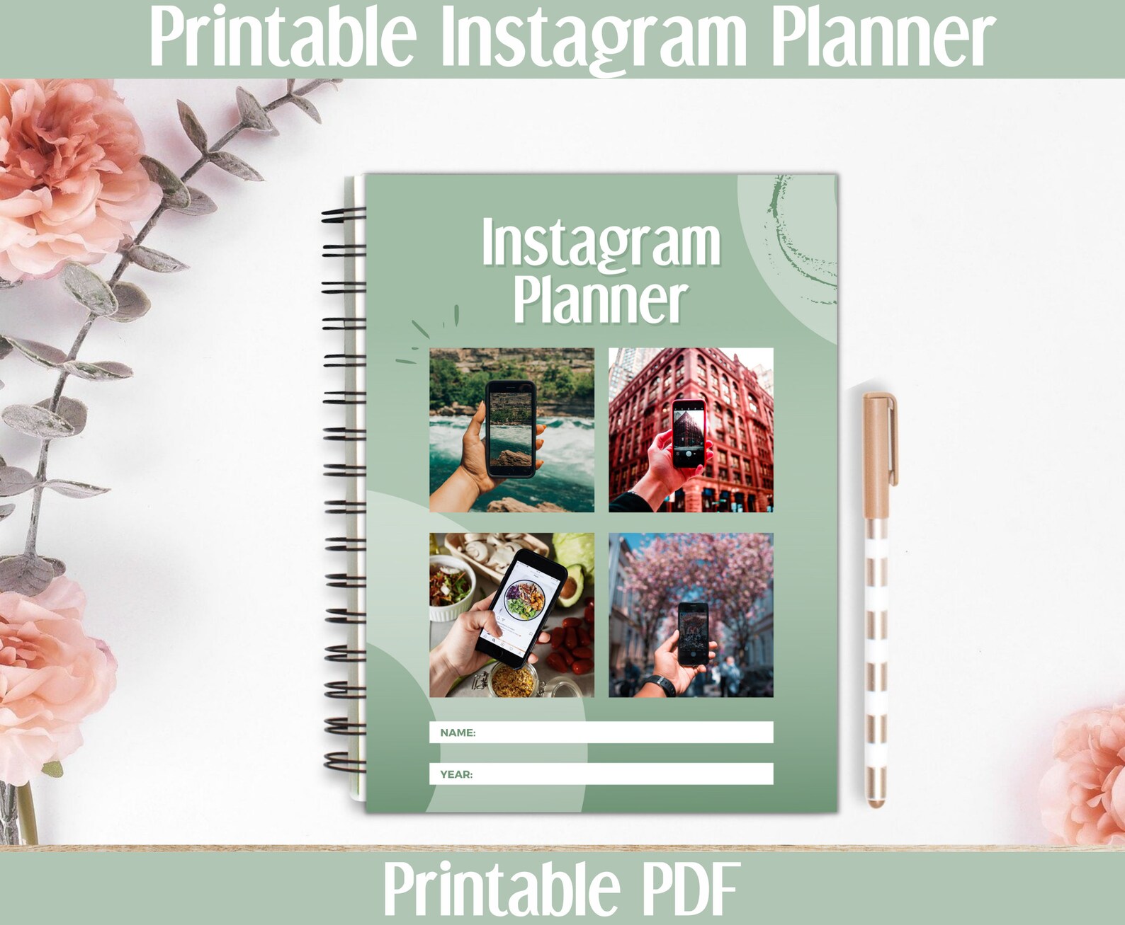 Printable Instagram Planner Bundle Social Media Planner - Etsy