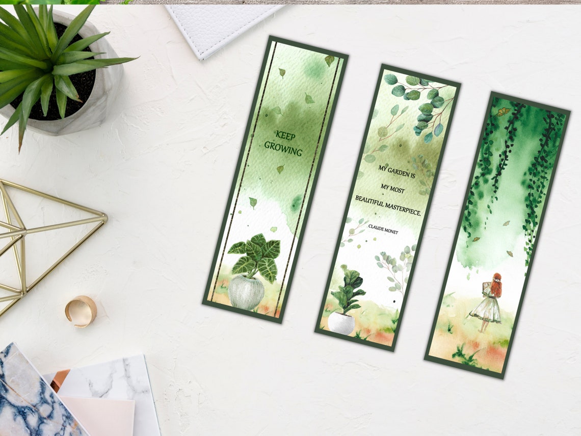 Watercolor Printable Bookmarks for Plant Lovers, Gift for Plant Lover ...