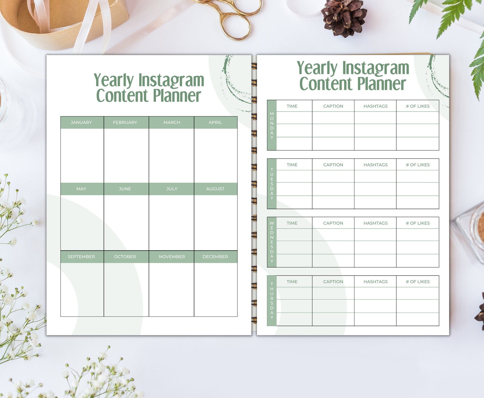 Printable Instagram Planner Bundle Social Media Planner - Etsy