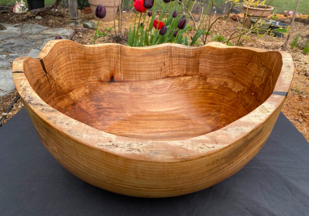 Large Live Edge Spalted Western Maple Bowl 50cm #1217 - Etsy