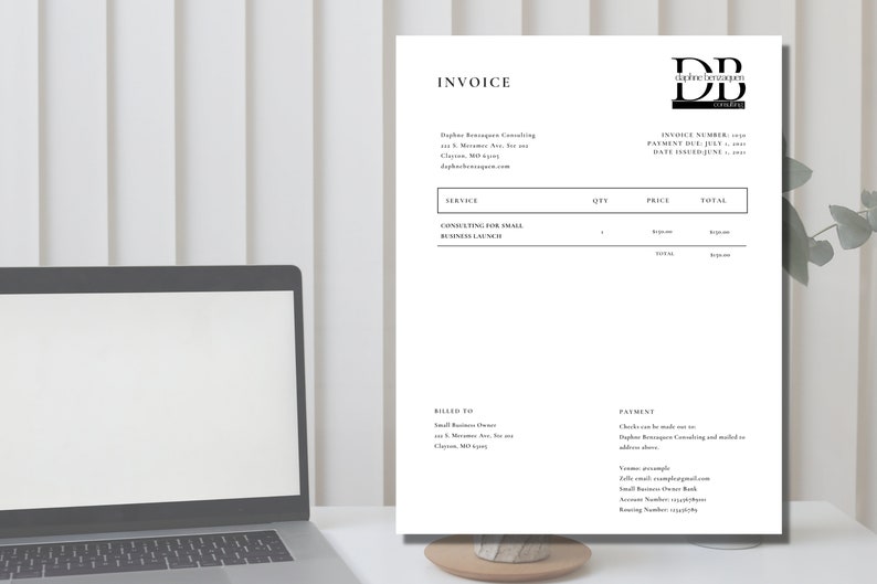 Invoice and Credit Card Authorization CANVA Template for Small ...