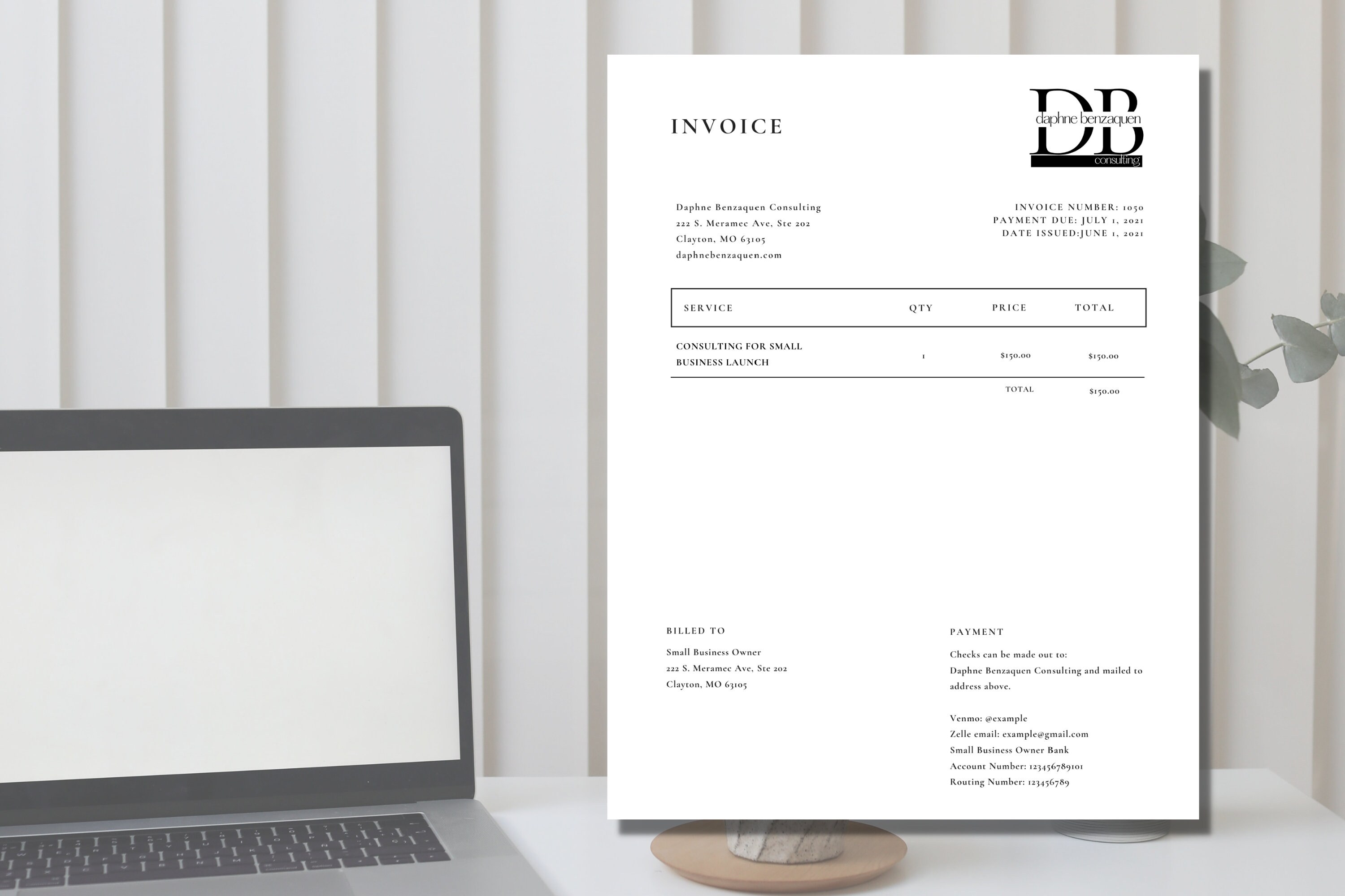 Invoice and Credit Card Authorization CANVA Template for Small ...