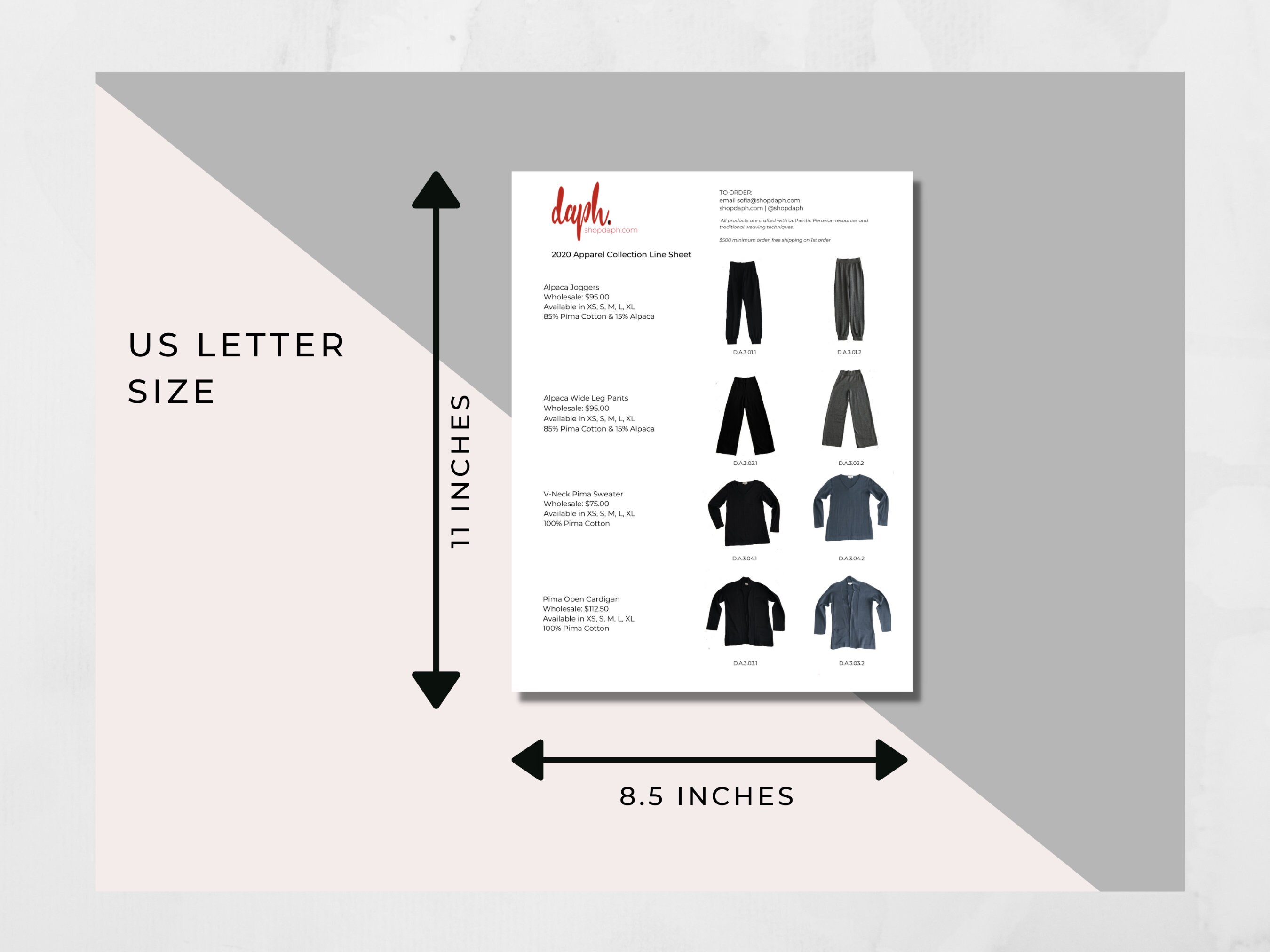 Basic Line Sheet Fashion Business Product List Wholesale Product ...