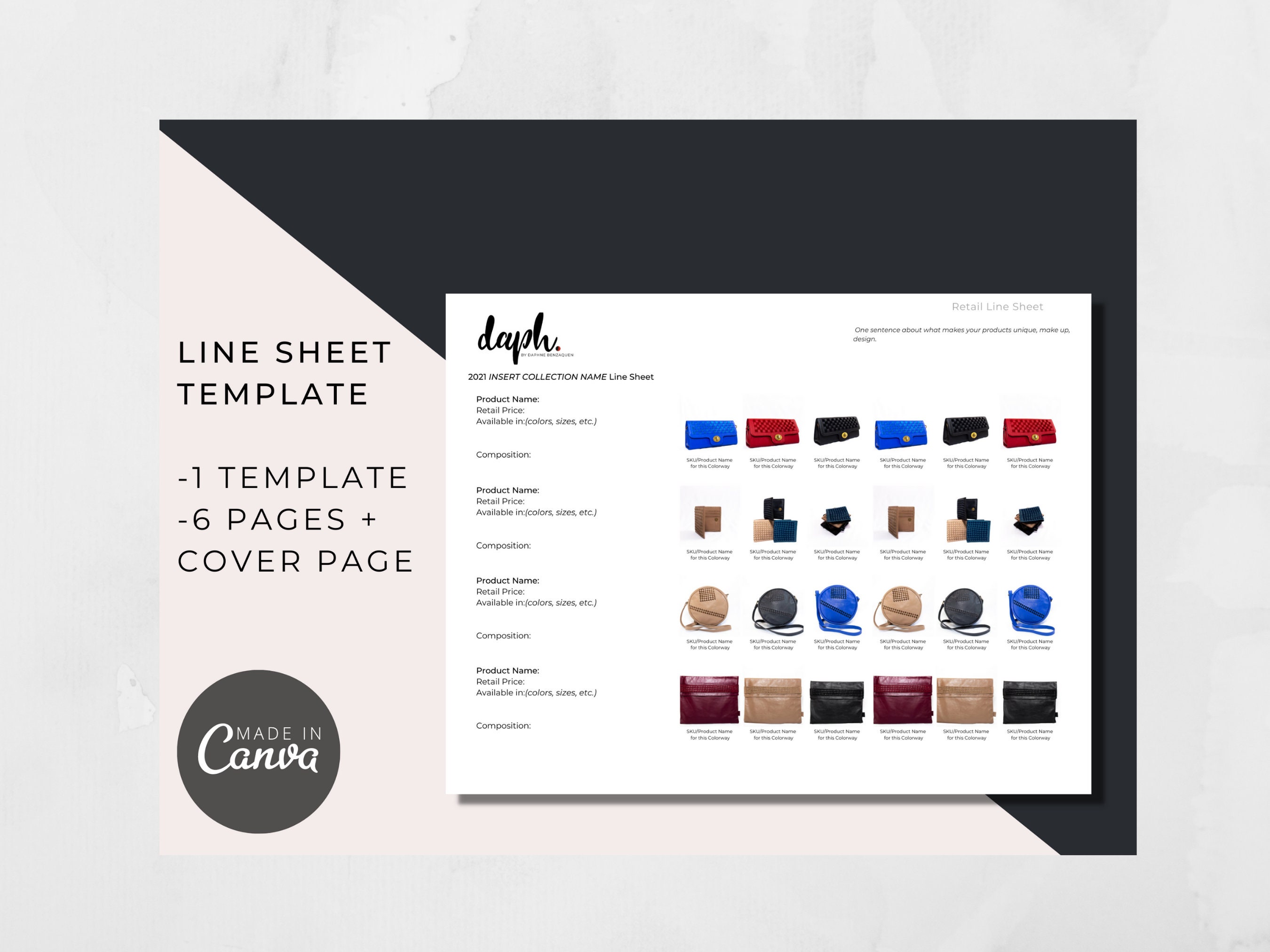 Horizontal Basic Line Sheet Fashion Business Product List Wholesale ...