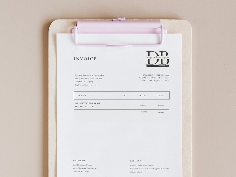 Invoice and Credit Card Authorization CANVA Template for Small ...