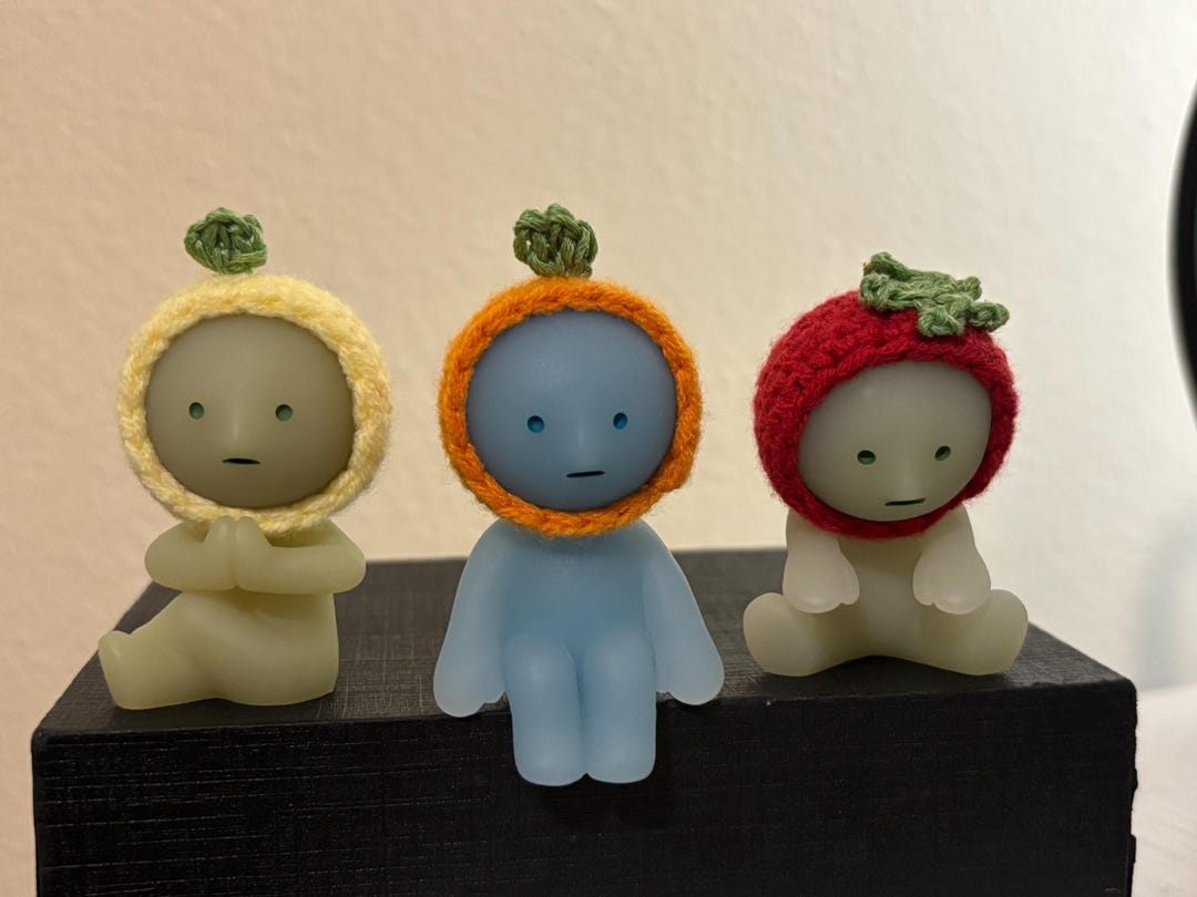Crochet Smiski Fruit Hats - Etsy