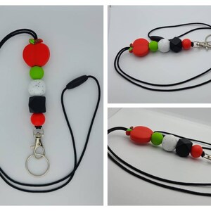 Apple Silicone Beaded Lanyards Rainbow Apple Lanyard Teach Apple ...