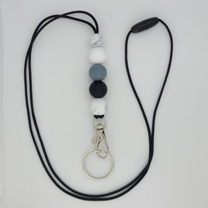 Marble Mix Beaded Lanyard ID Badge Holder Teacher Lanyard Teacher ...