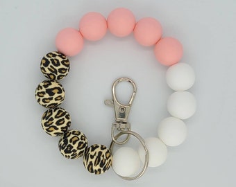Beaded Leopard Print Keychain Bracelet Keychain Wristlet - Etsy