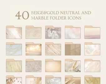 Pink & Gold Glitter and Marble Folder Icons | Bundle of 40 | Aesthetic ...