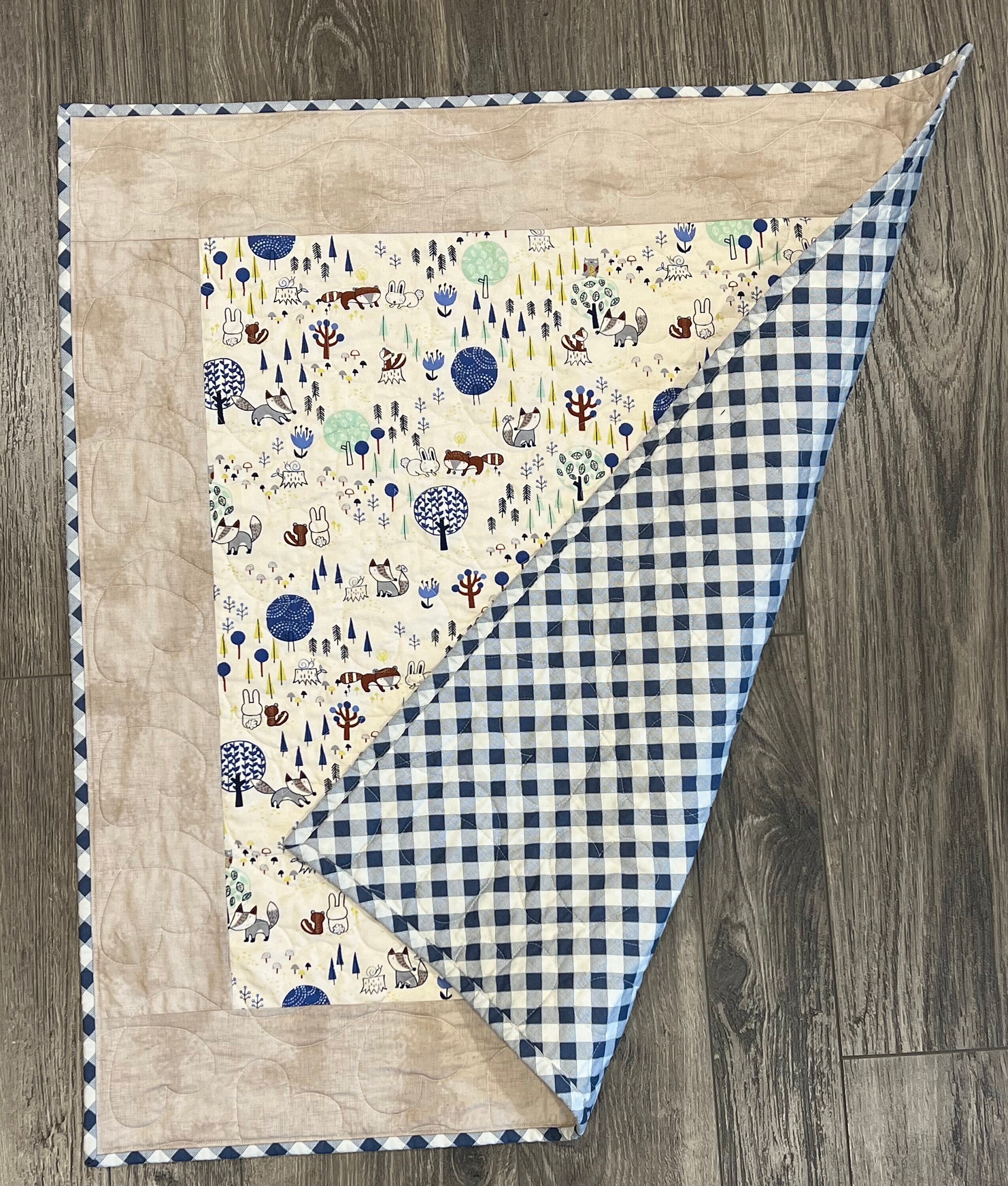 Forest Animal Baby Quilt, Gender Neutral or Boy Quilt, Nursery Quilt ...