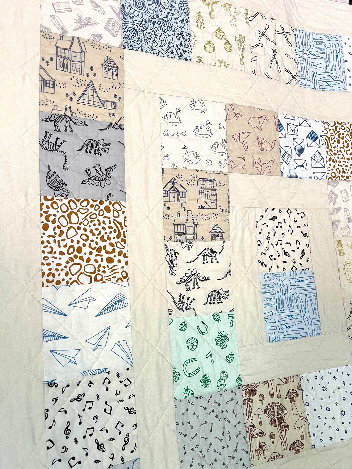 Handmade Baby Quilt, Gender Neutral Quilt, I Spy Quilt for Baby or ...