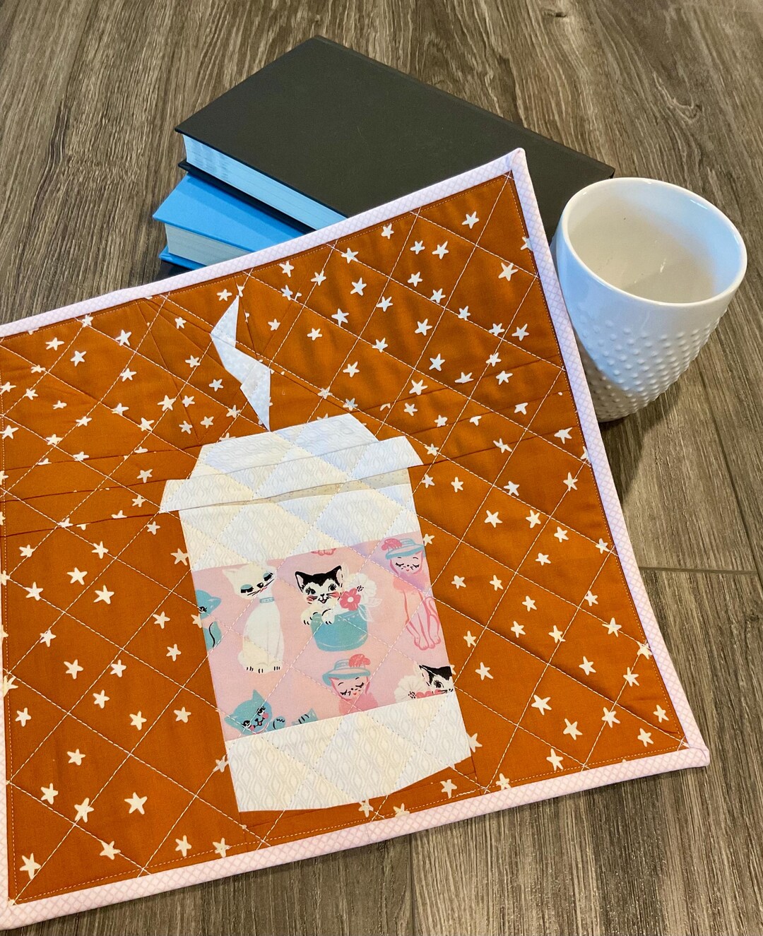 Coffee Lover Mini Quilt, Small Wall Hanging, Snack Mat - Etsy