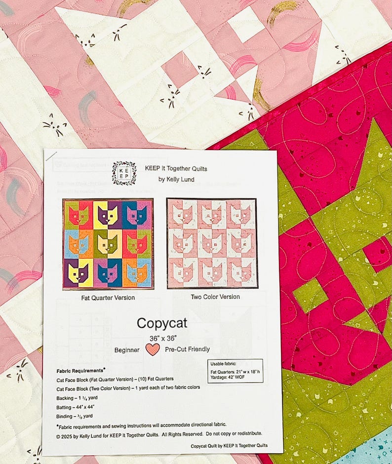 Copycat Quilt Pattern, Cat Quilt - Etsy